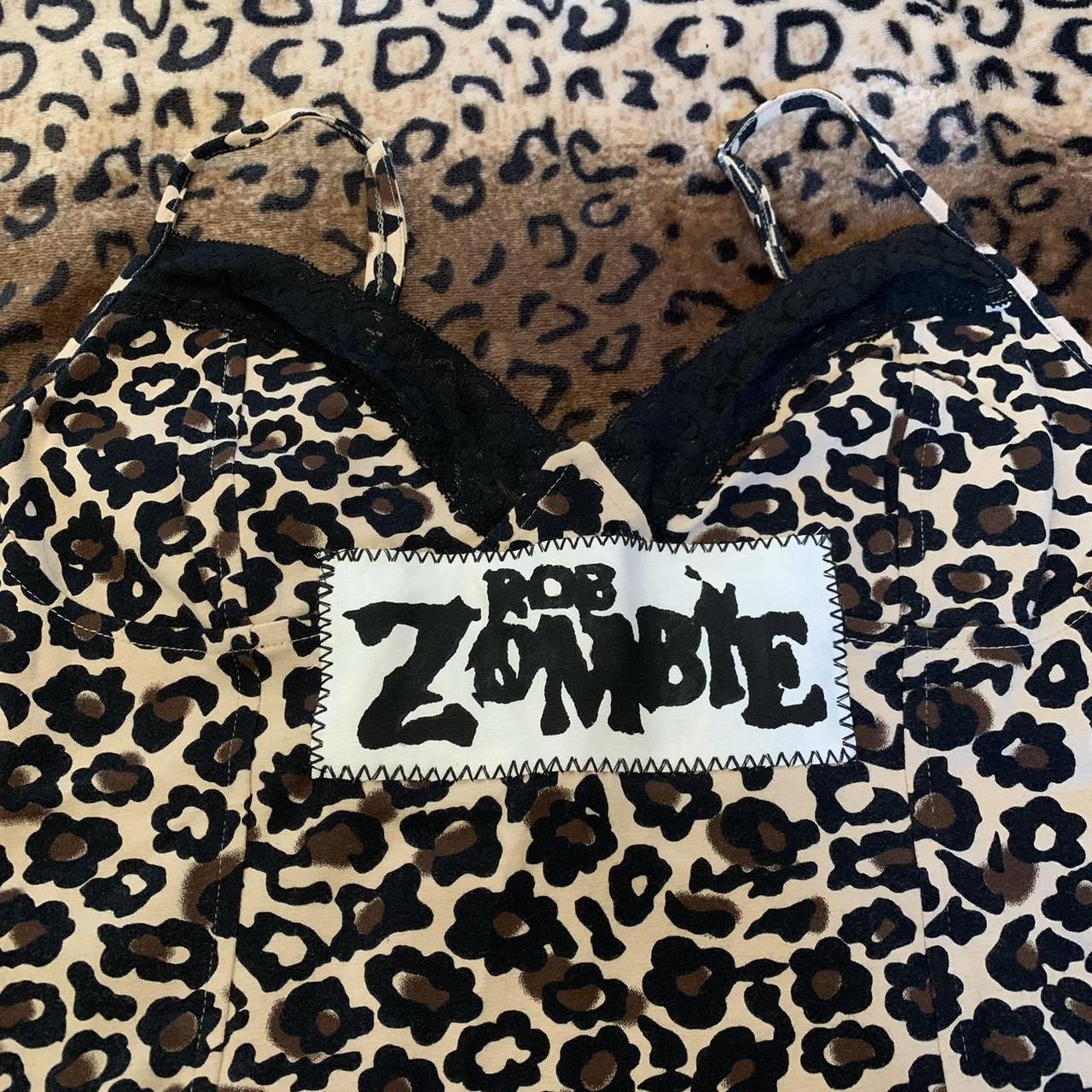 handmade by me Rob Zombie cheetah print lace tank... - Depop