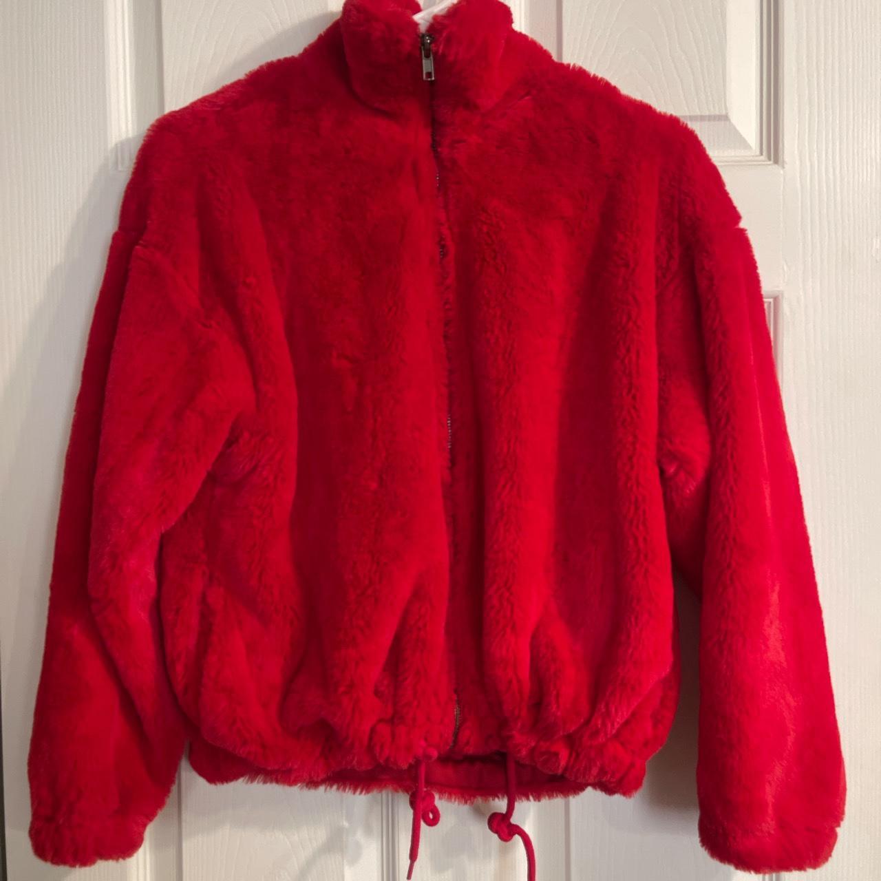 RED FUR jacket - the color of the season 📌 Size -... - Depop