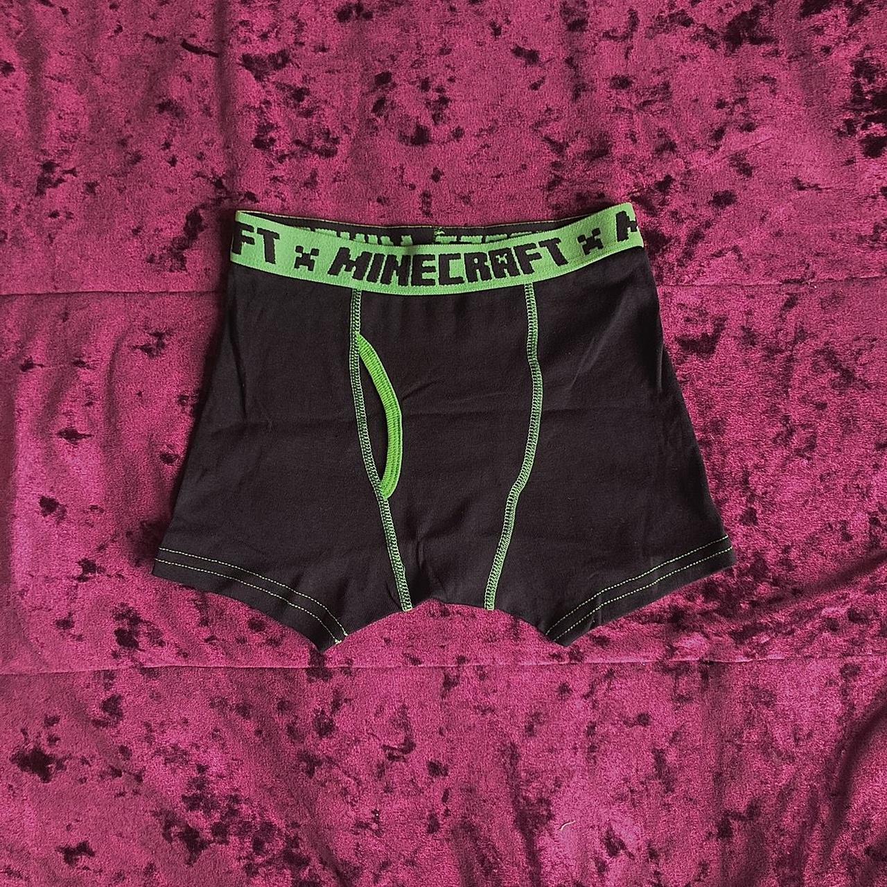 Minecraft Men's Black and Green Boxers-and-briefs | Depop