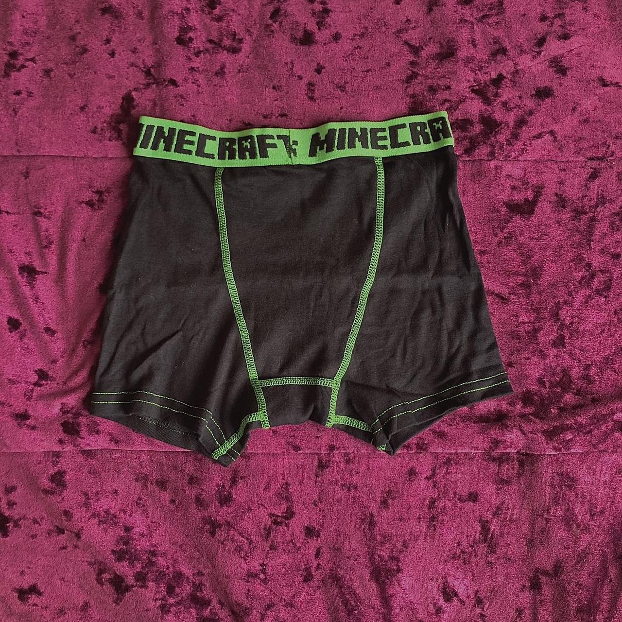 Minecraft Men's Black and Green Boxers-and-briefs | Depop