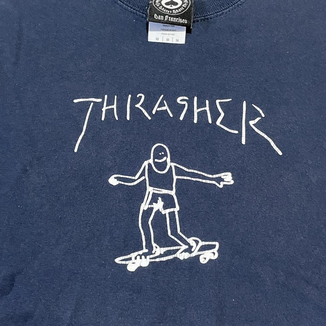 THRASHER GONZ TEE - NAVY BLUE Size on tag:... - Depop