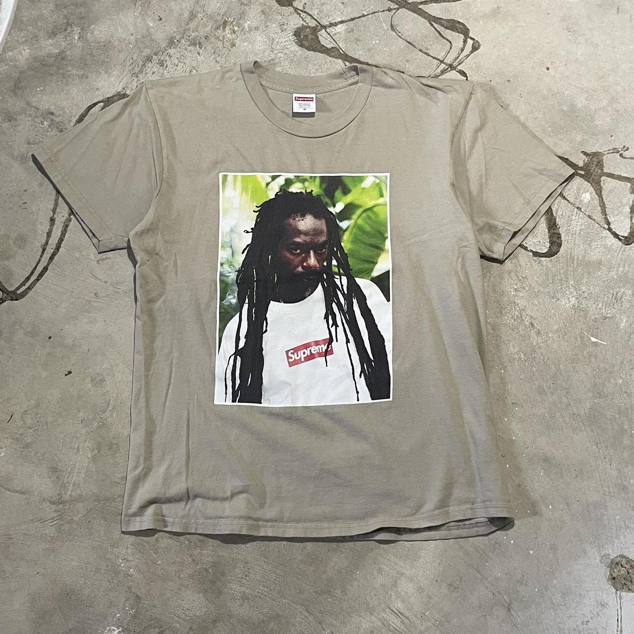 SUPREME BUJU BANTON PHOTO TEE - TAN Size on tag:... - Depop