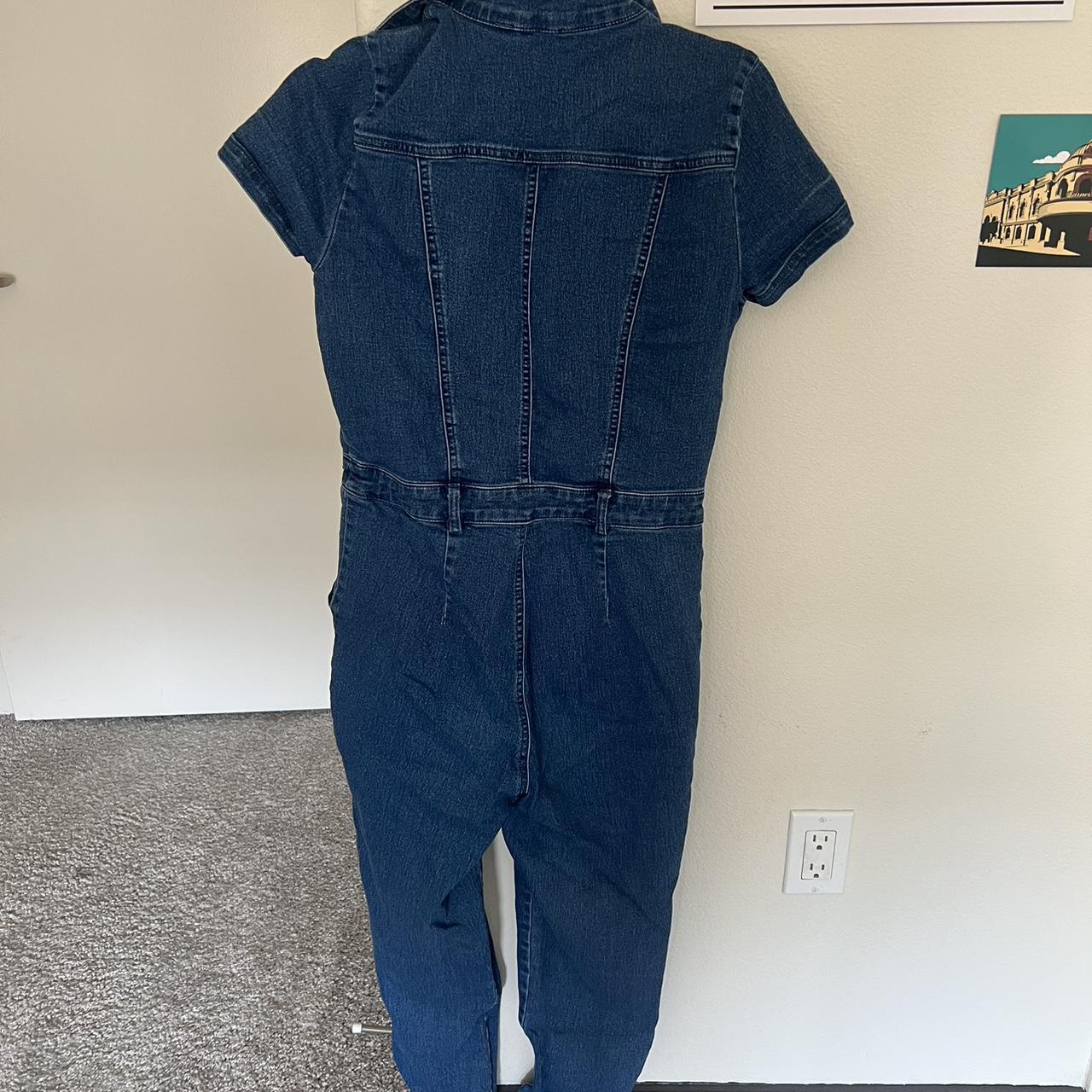 Denim Workers Jumpsuit. Size M. The cut of the... - Depop