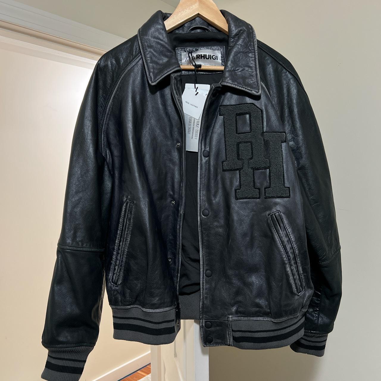 Zara x RHUIGI real leather jacket Brand new!... - Depop