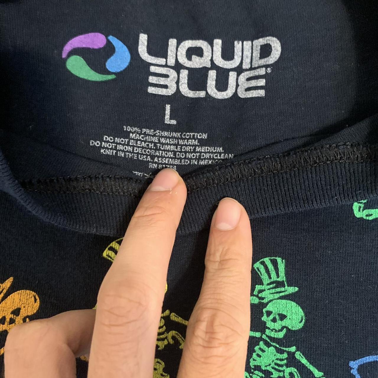 y2k liquid blue skulls... - Depop