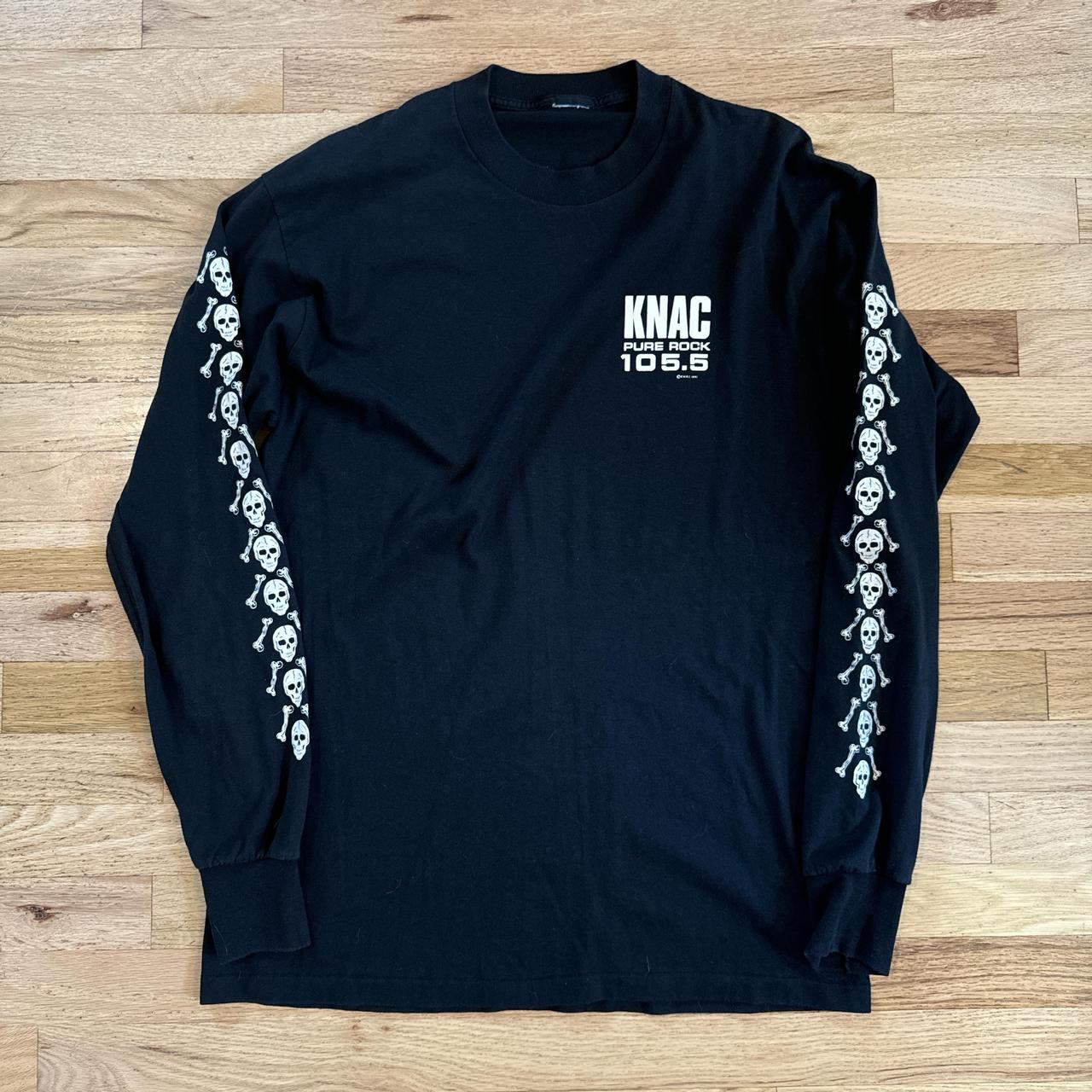Vintage 1991 KNAC Pure Rock Radio Skull and Bones... - Depop