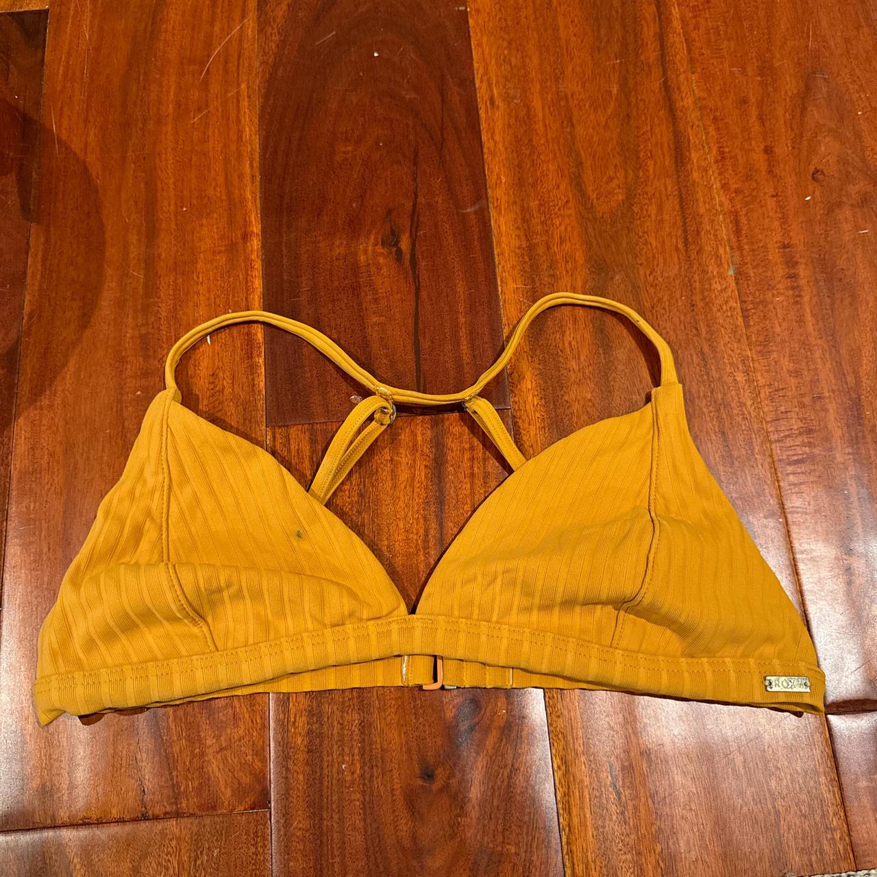 Mustard yellow triangle bikini top. Super... - Depop