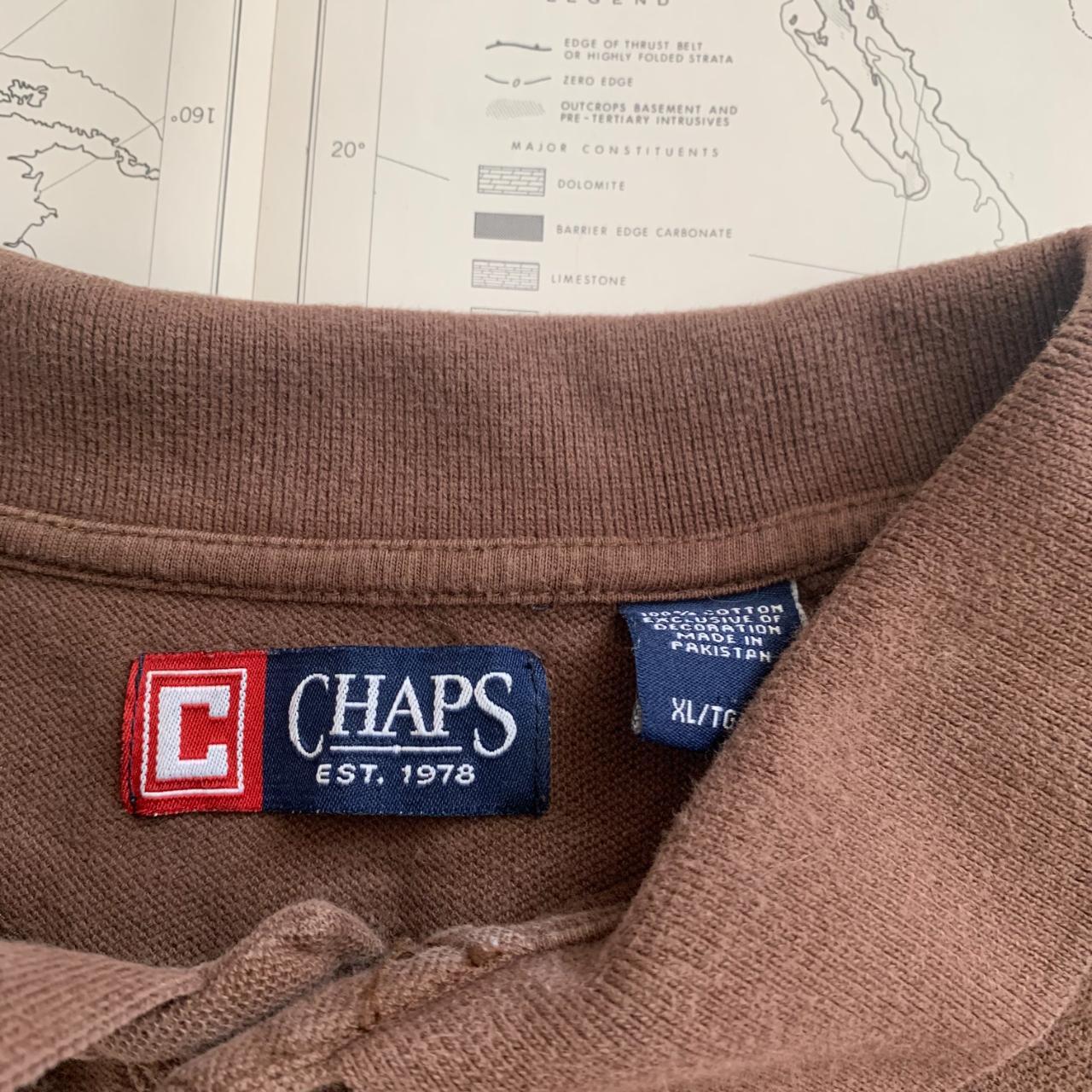 Chaps brown polo size: XL pm with any... - Depop