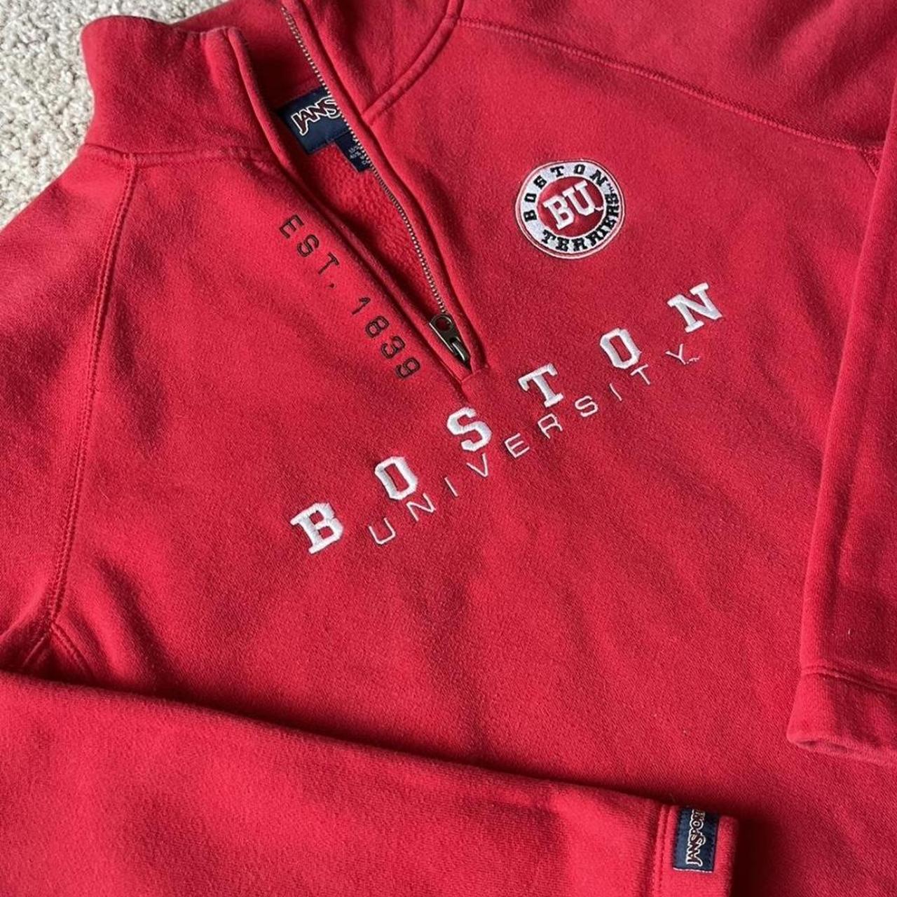 jansport boston university quarter zip size xl but... - Depop