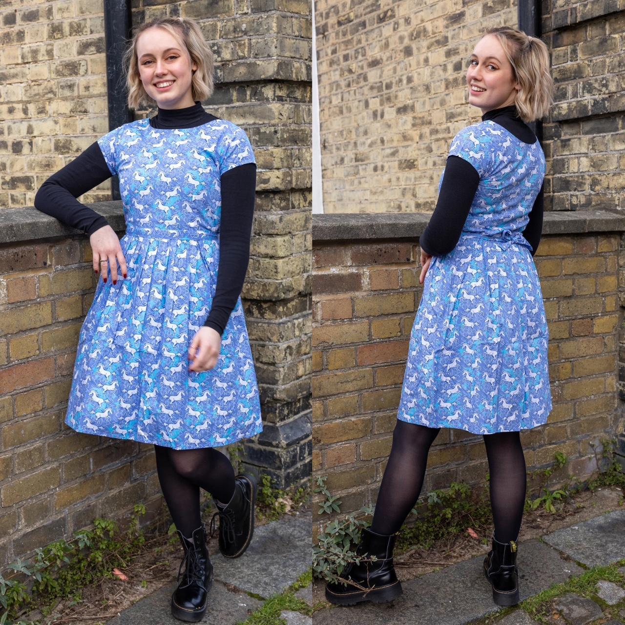 SAMPLE Run & Fly Unicorn Tea Party Print Dress with... - Depop