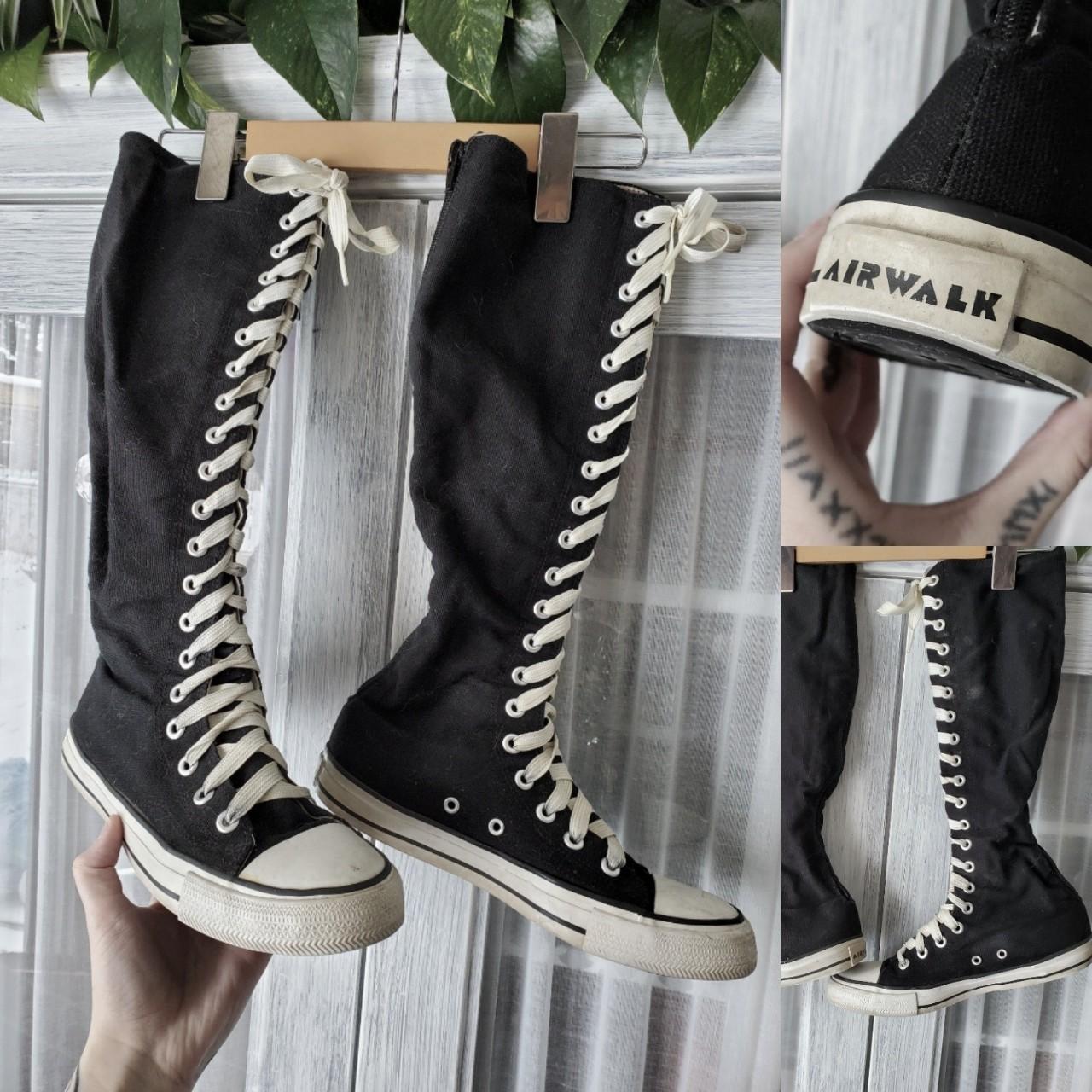 y2k iconic knee high Converse esque shoes by... - Depop