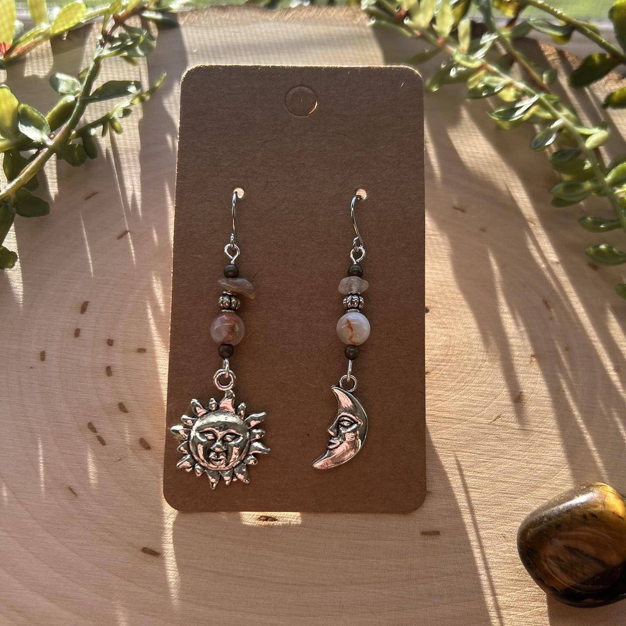 Summer solstice earrings amber gemstones with ... - Depop