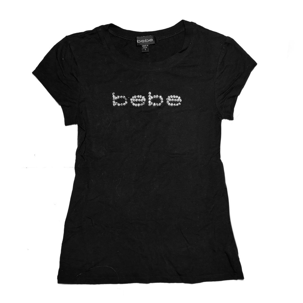 og vintage 2000s bebe rhinestone baby tee stretchy... - Depop