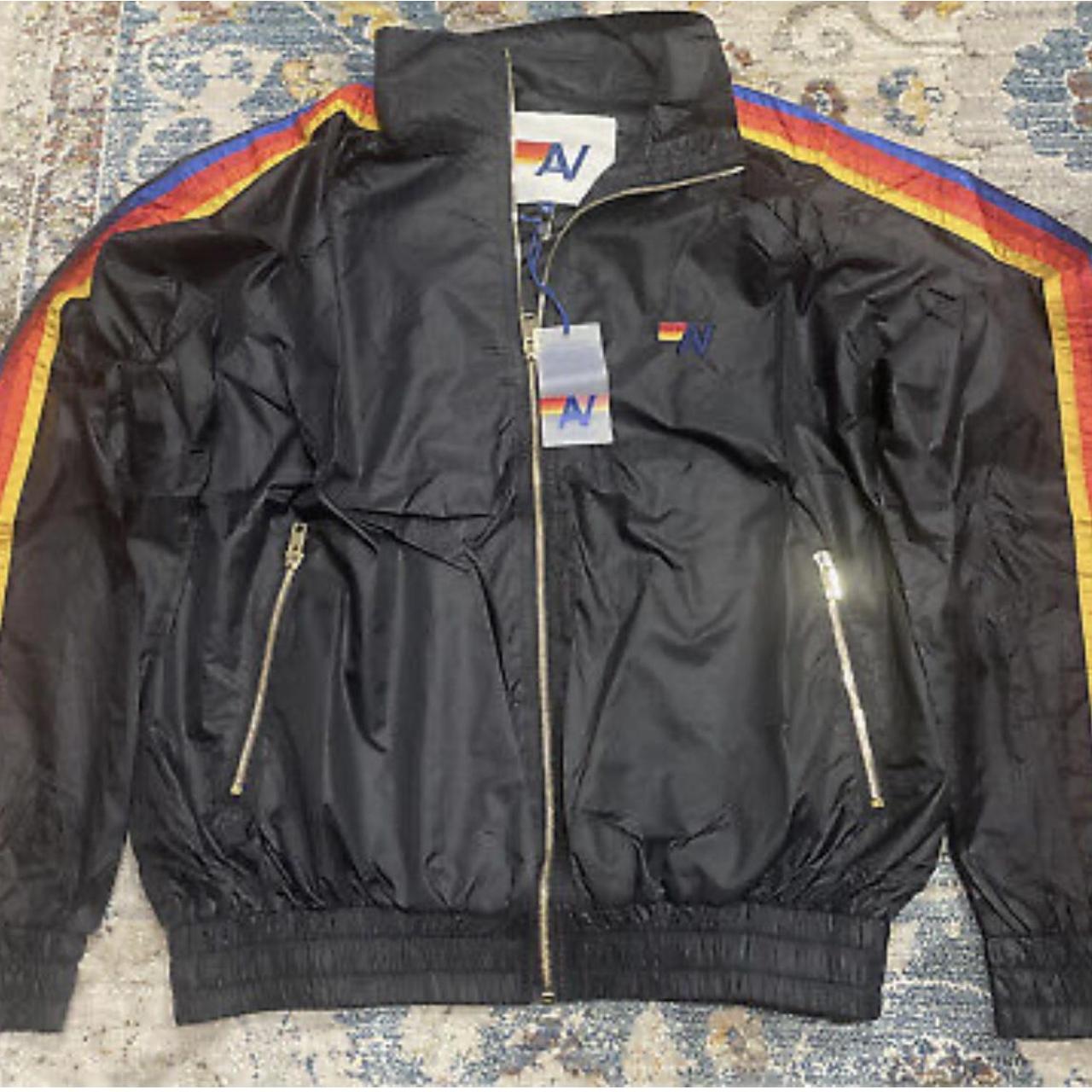Aviator Nation 5 stripe Windbreaker, Mens Medium - Depop
