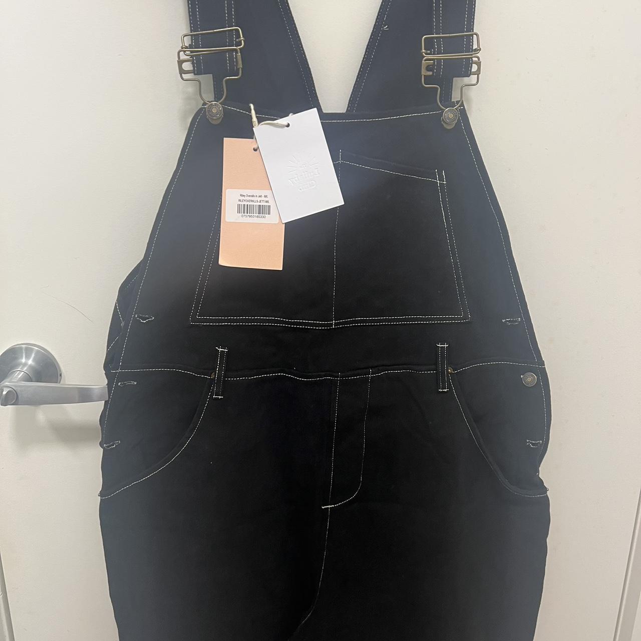 The Lullaby Club Riley Overalls- Black denim size... - Depop
