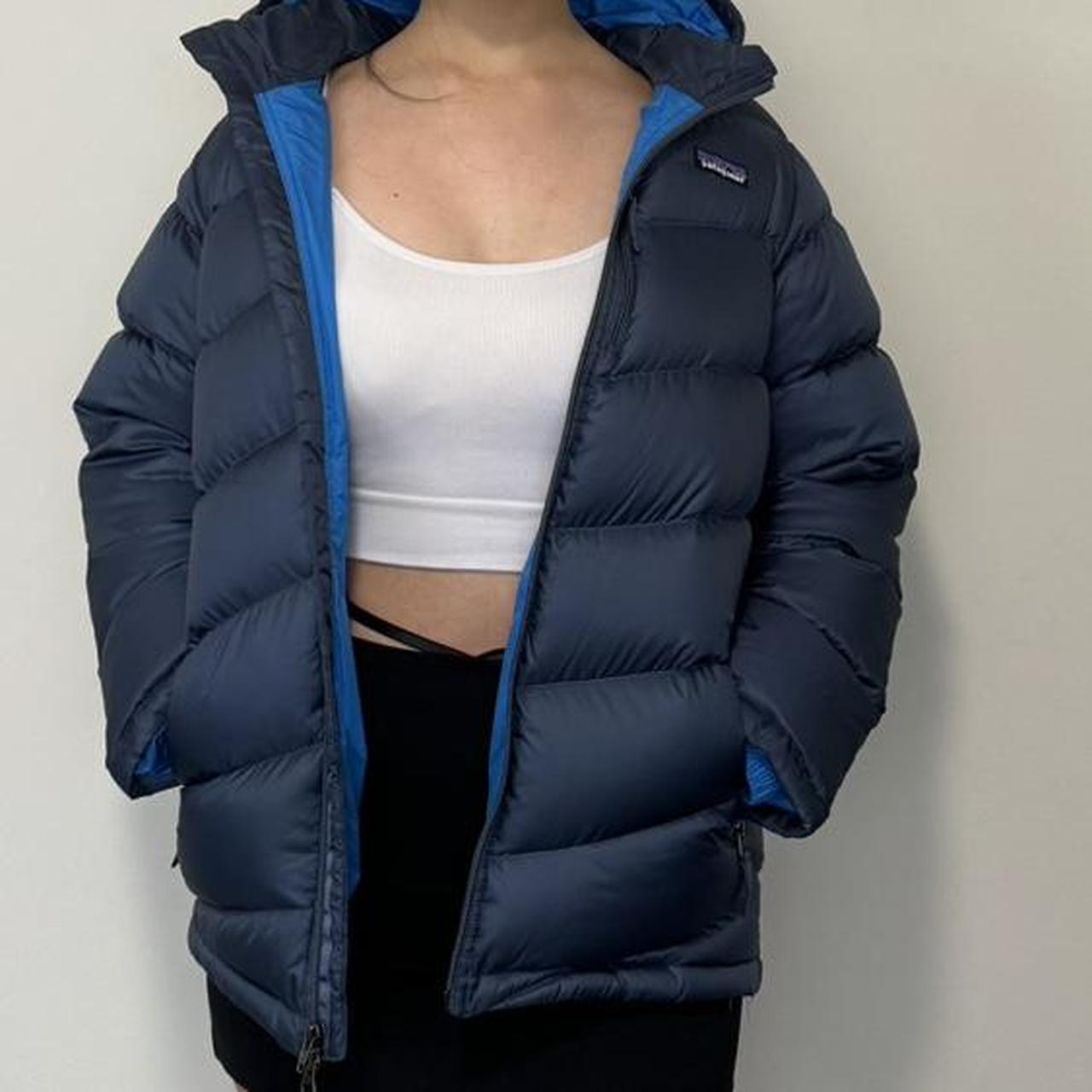 Patagonia blue puffer jacket Fits small | Depop