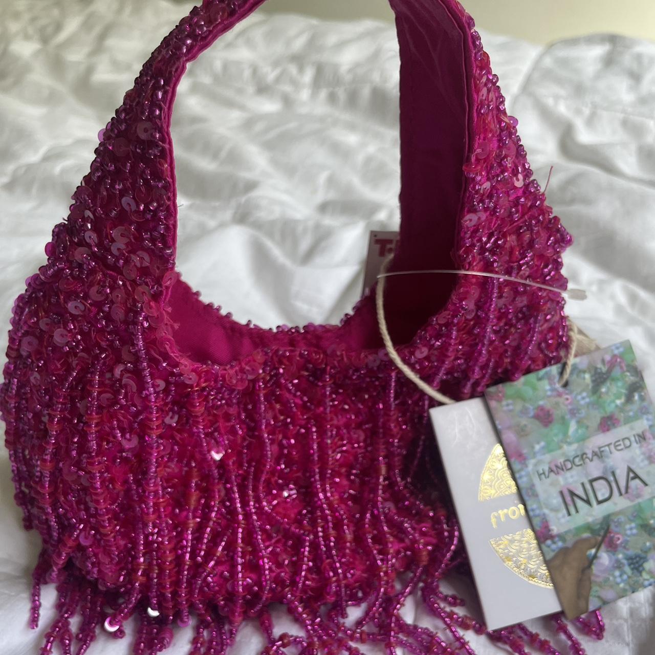 viral beaded bags! fuschia magenta mini sold out! i... - Depop