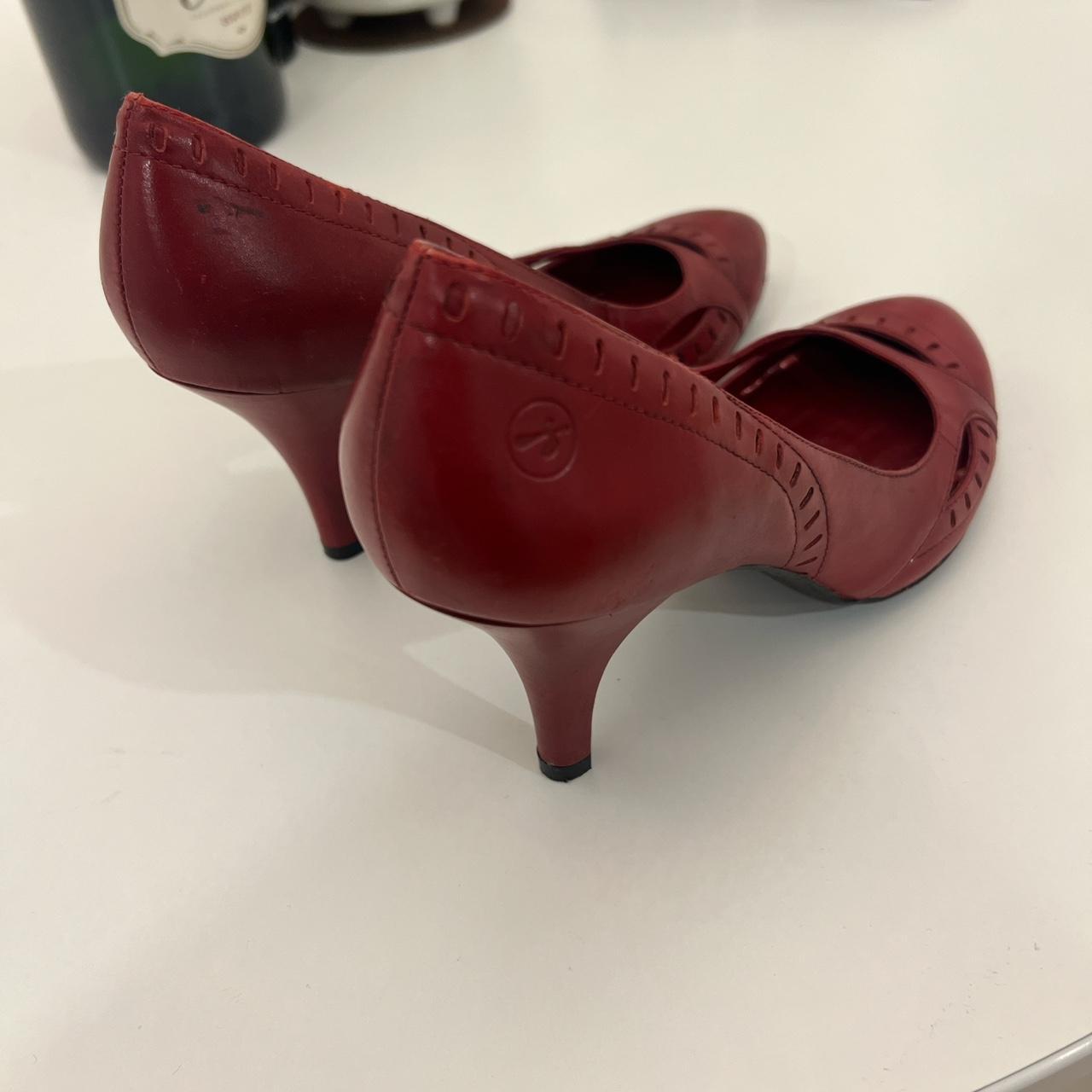 Red soho lab close toed heels #pumps #redheels... - Depop
