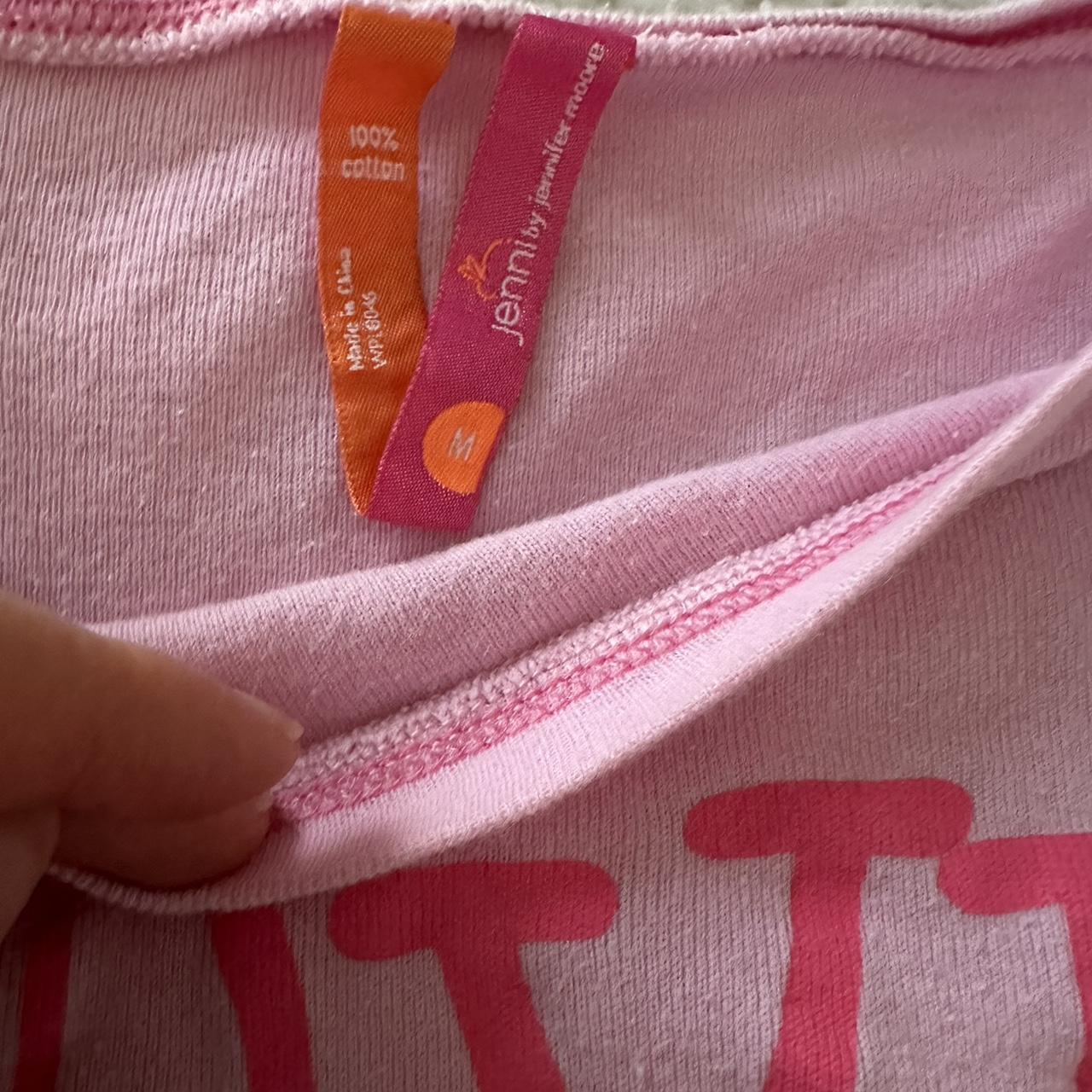 Early 2000s y2k baby pink fitted Love t shirt with... - Depop