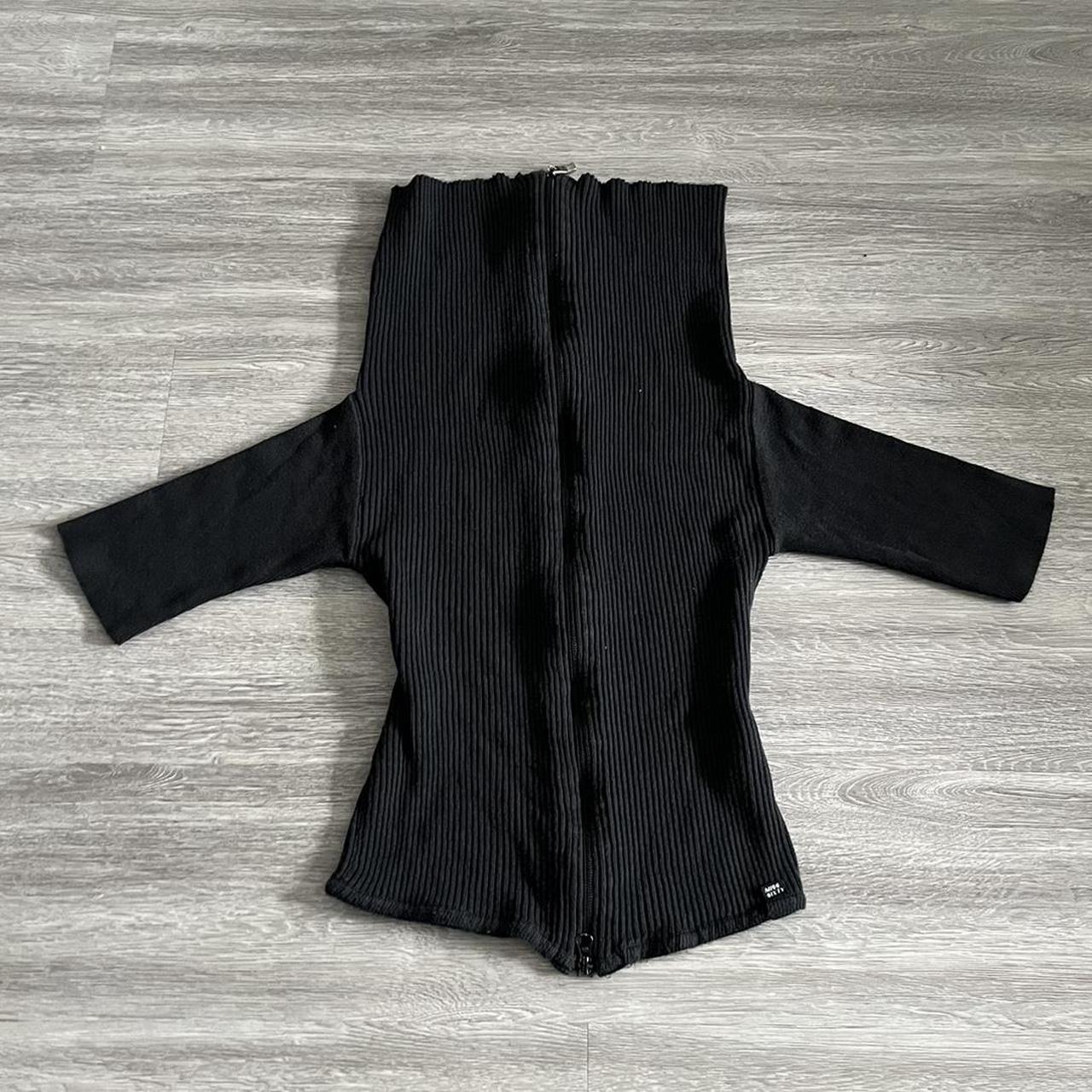 Miss Sixty Ribbed Zip-Up large fold over collar,... - Depop