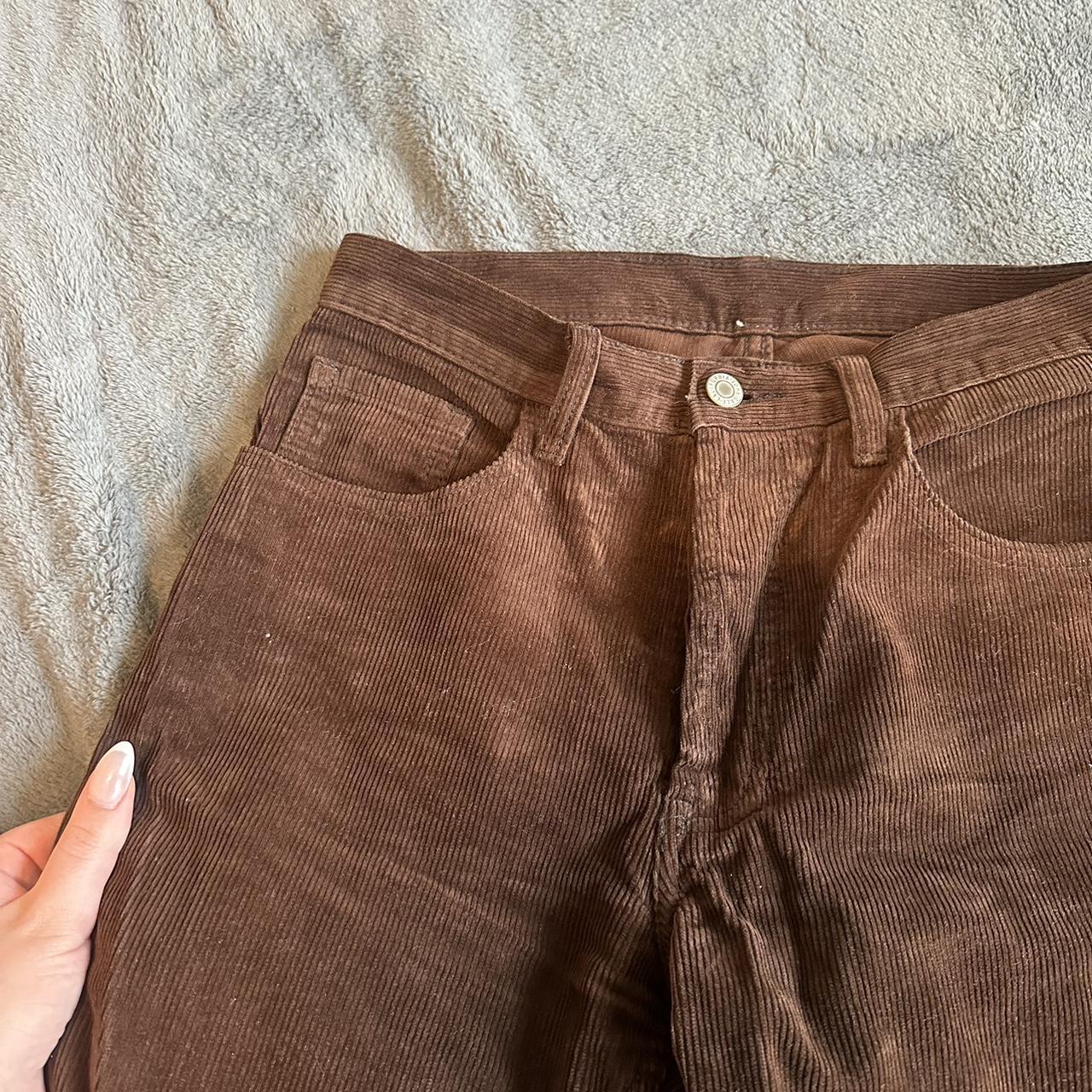 brandy melville low rise brown corduroy pants one... - Depop