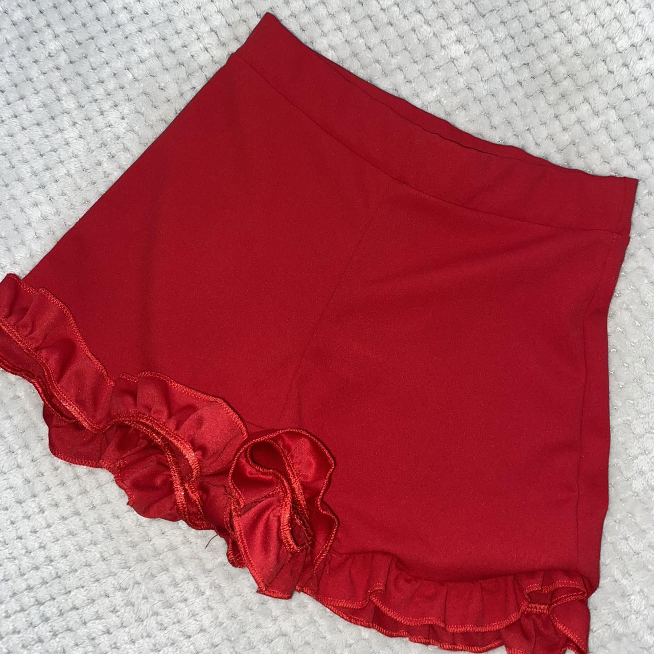 PLT RED FRILL SHORTS Only ever worn to try on - Depop