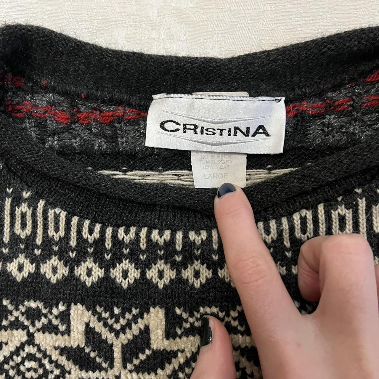 Vintage 90s oversized snowflake pattern sweater.... - Depop