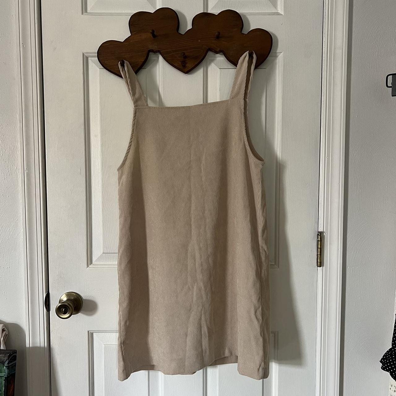 ꧁cream ribbed mini dress꧂ size: medium brand: shein... - Depop