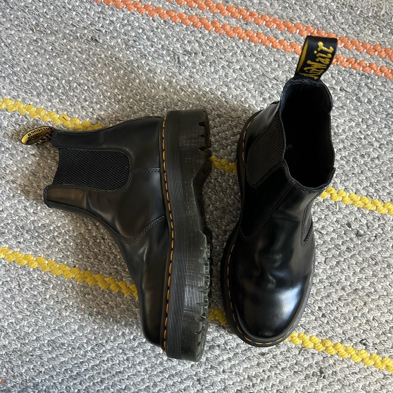 Near mint black doc marten chelsea platform boots... - Depop