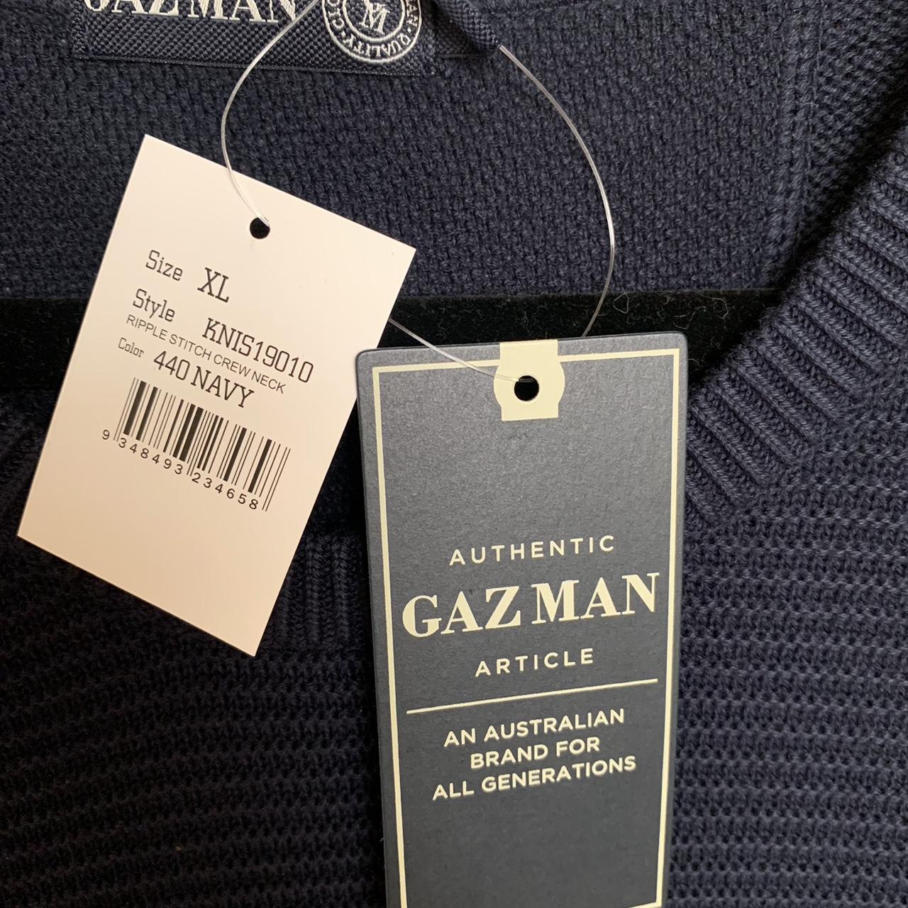 Gazman BNWT Navy Ripple Stitch sweater size XL RRP... - Depop