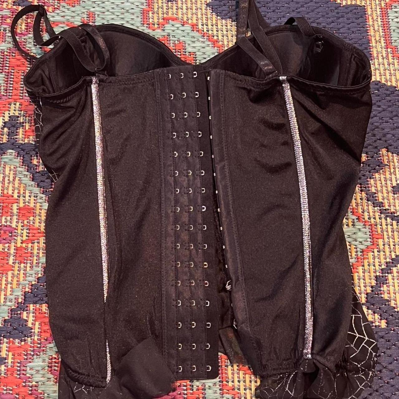 spider web body rage corset top size medium no flaws... - Depop