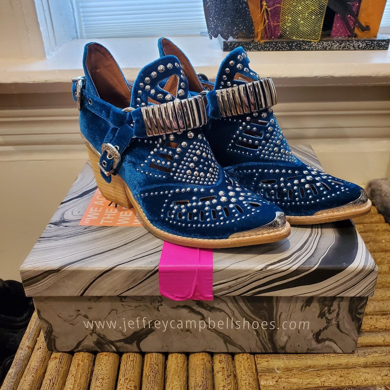 Jeffrey Campbell Calhoun Blue Ankle Boots Worn... | Depop