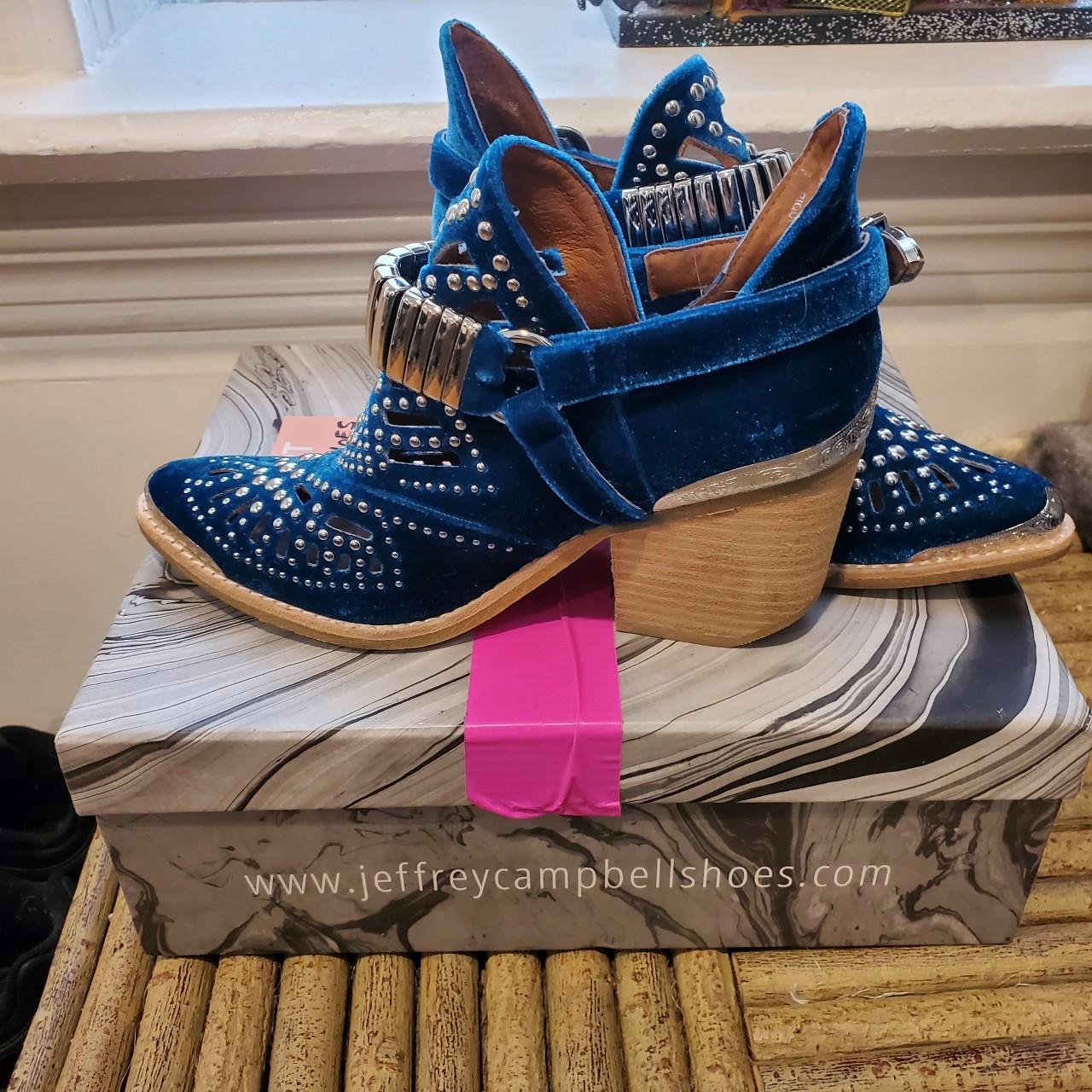 Jeffrey Campbell Calhoun Blue Ankle Boots Worn... | Depop