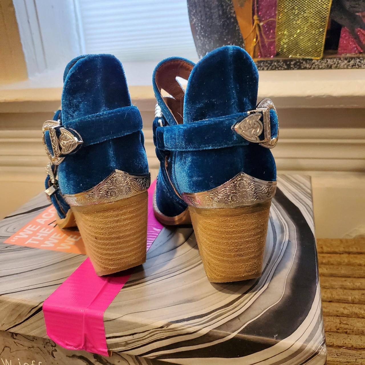 Jeffrey Campbell Calhoun Blue Ankle Boots Worn... | Depop