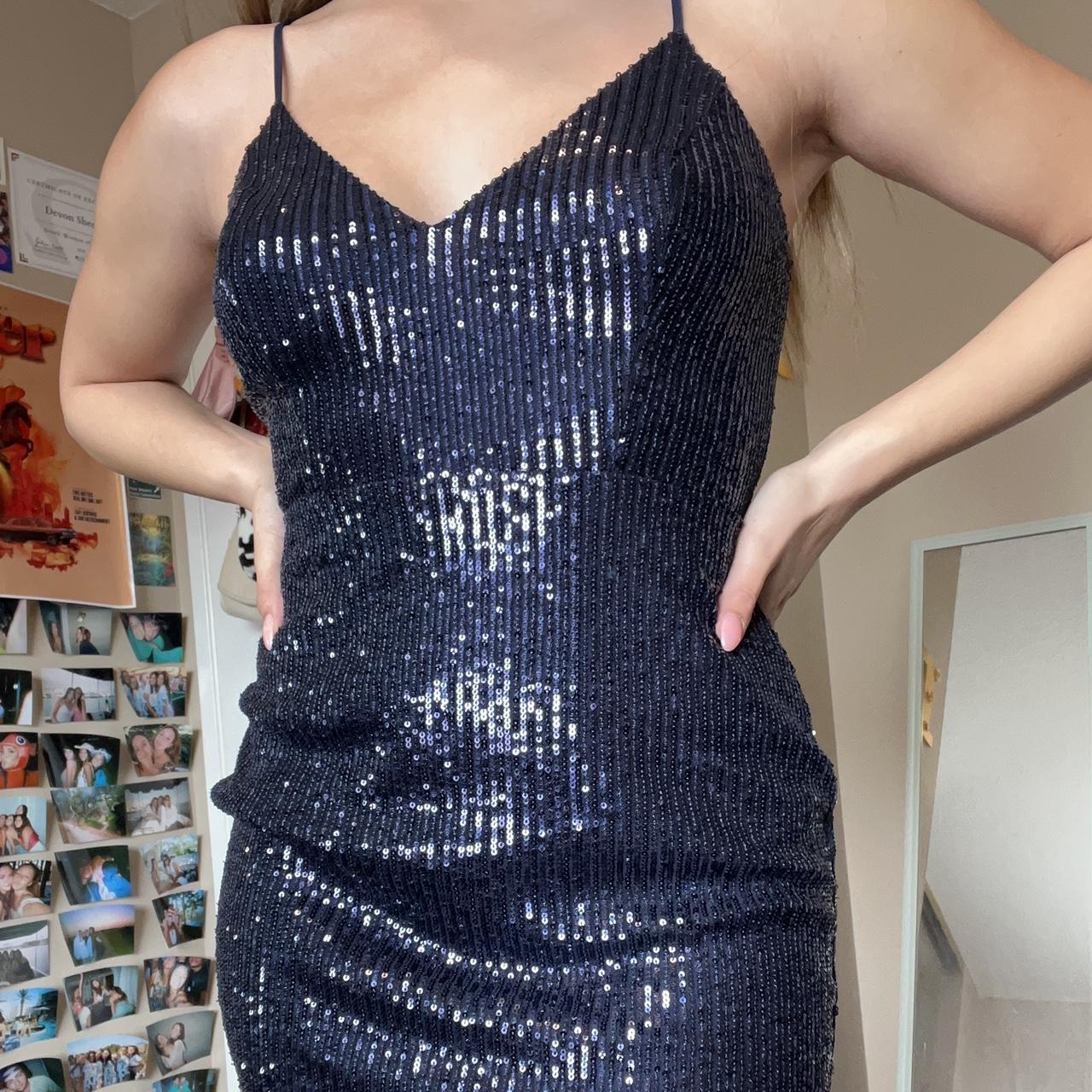 Windsor Women's Navy and Blue Dress | Depop