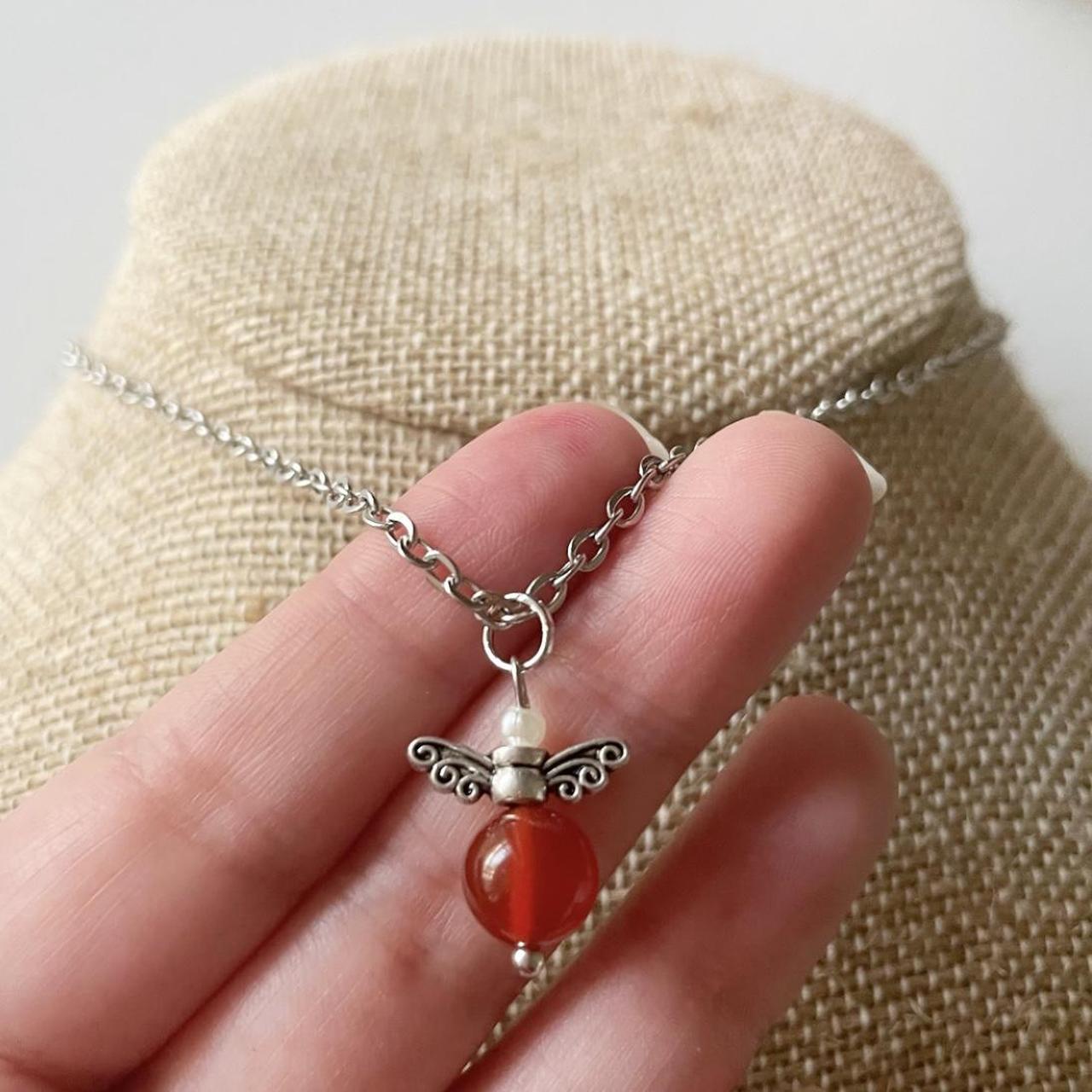 Carnelian Fairy / Guardian Angel Necklace... - Depop