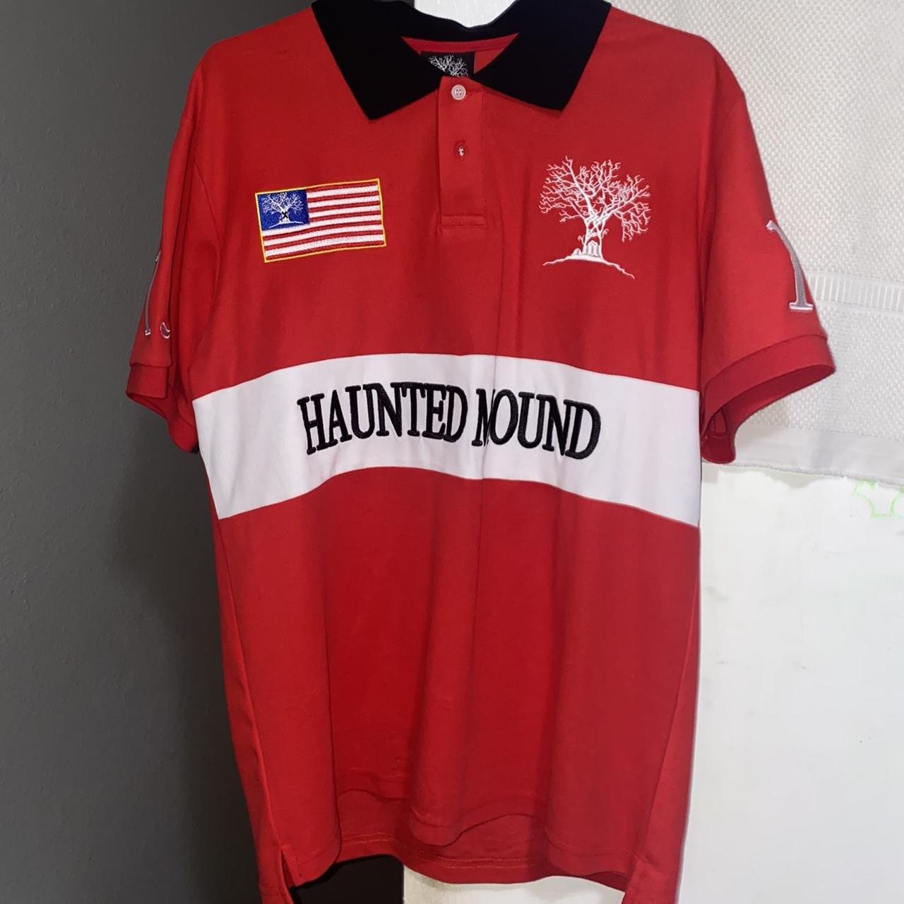 RED HAUNTED MOUND POLO VERY RARE NEVER... - Depop