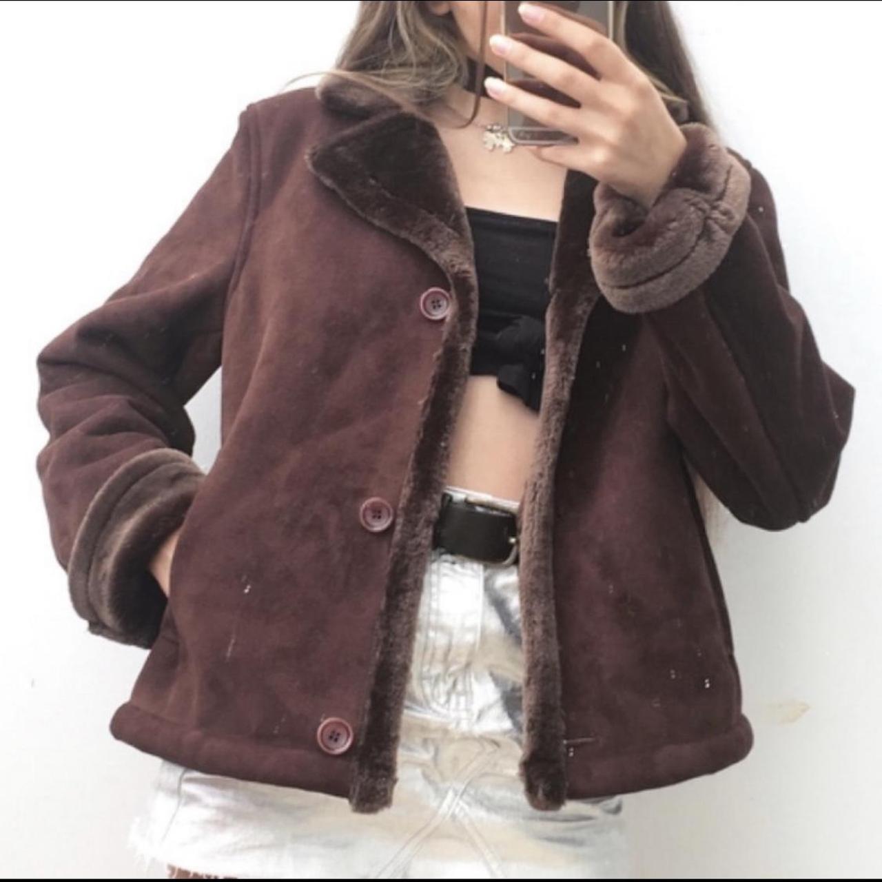 Faux fur soft and cosy brown coat. In great... - Depop