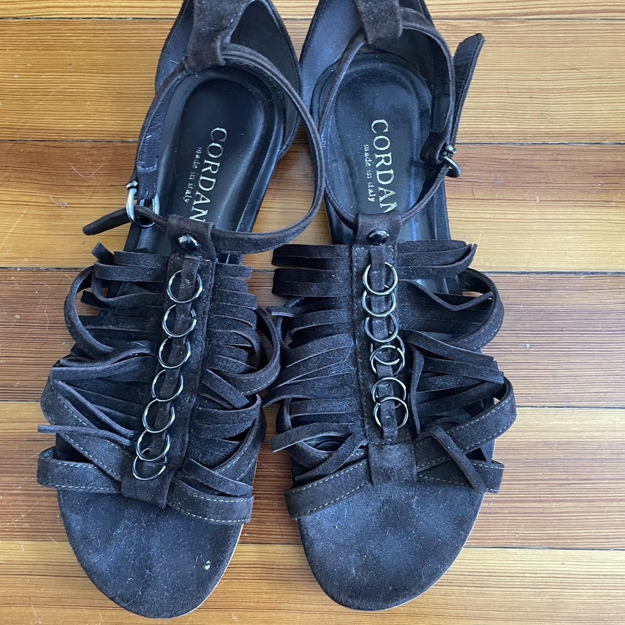 Cordani chocolate brown suede gladiator sandals size... - Depop