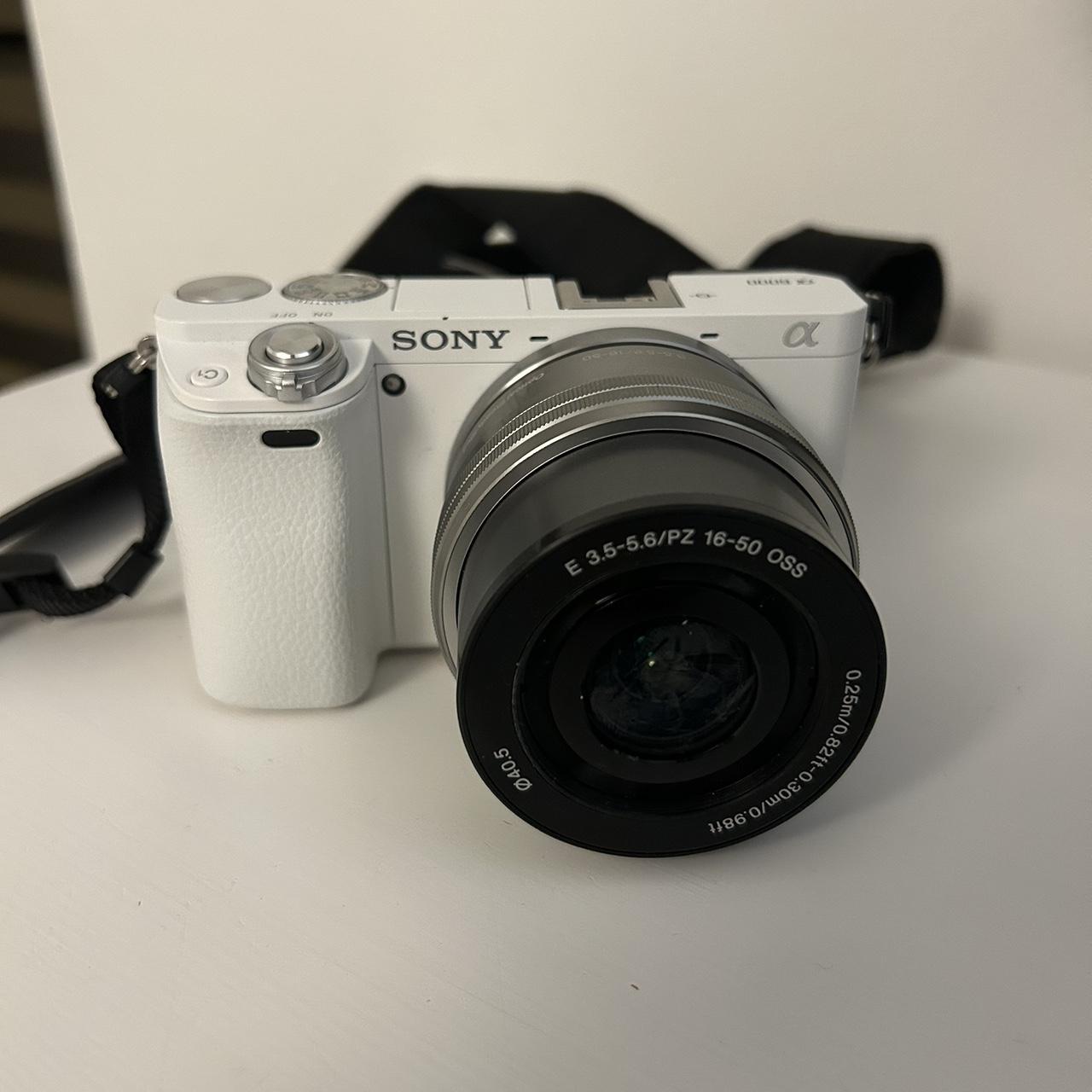 White Sony Alpha A6000 24.3MP Mirrorless Camera... - Depop