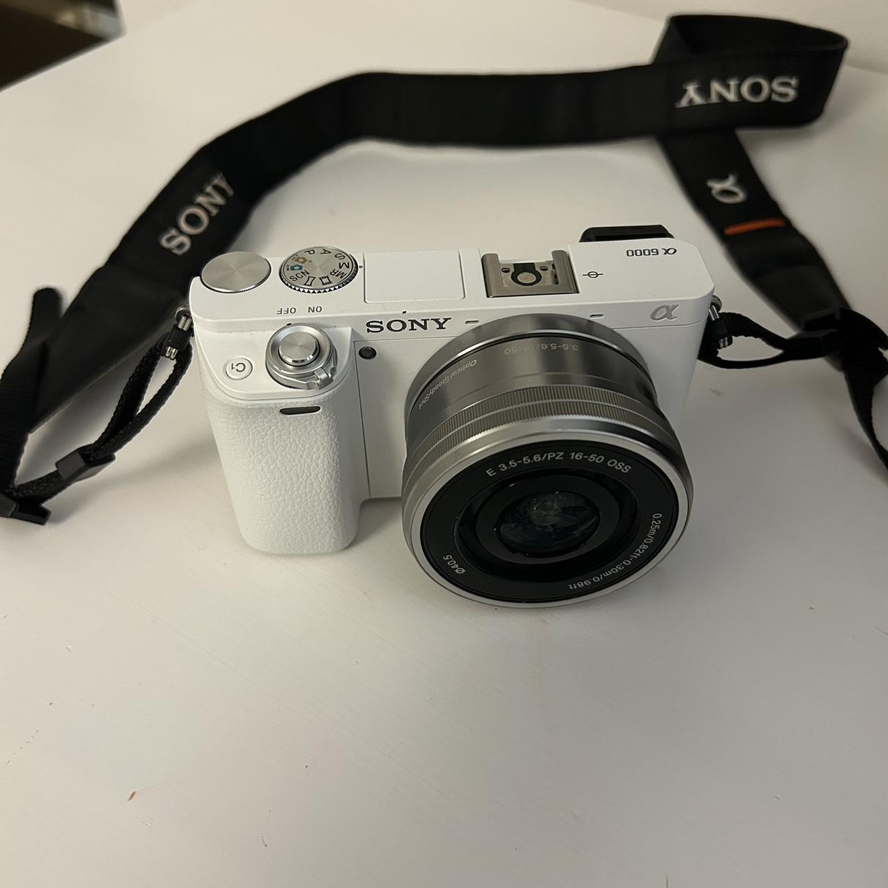 White Sony Alpha A6000 24.3MP Mirrorless Camera... - Depop