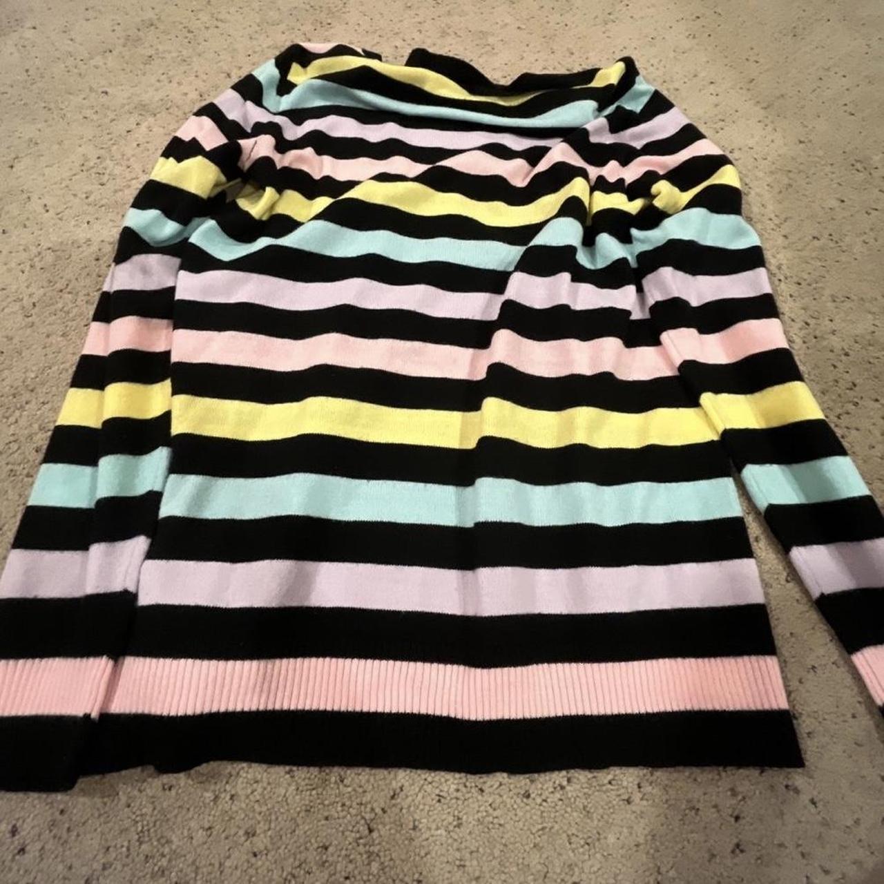 Hot Topic Striped Rainbow Unicorn Sweater. Small... - Depop