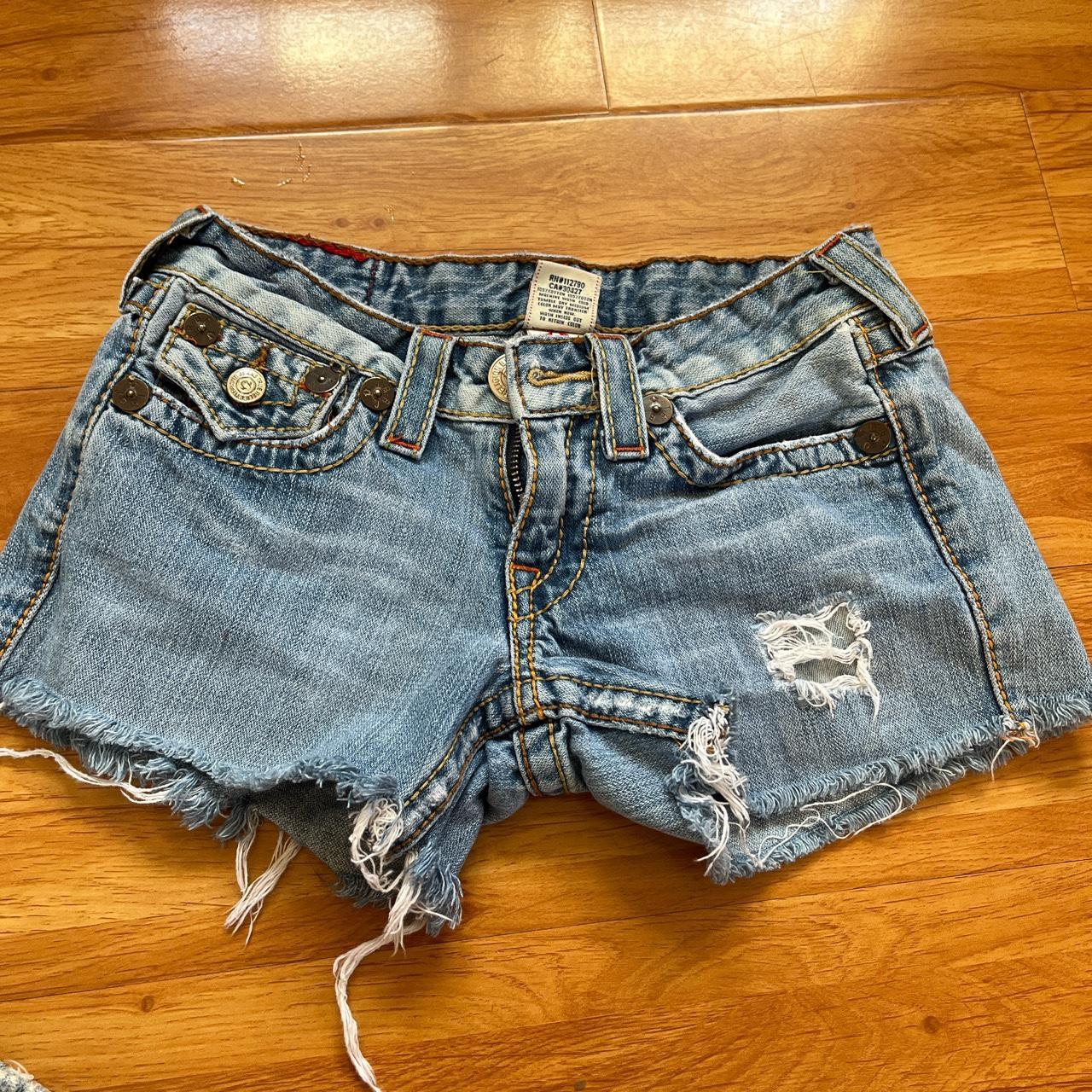 low rise detailed denim shorts #lowrisejeans #denim... - Depop