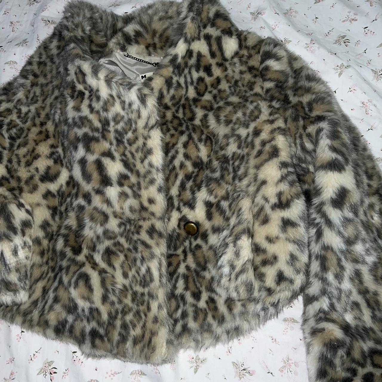cheetah fur jacket Mike Gonzalez fits size... - Depop