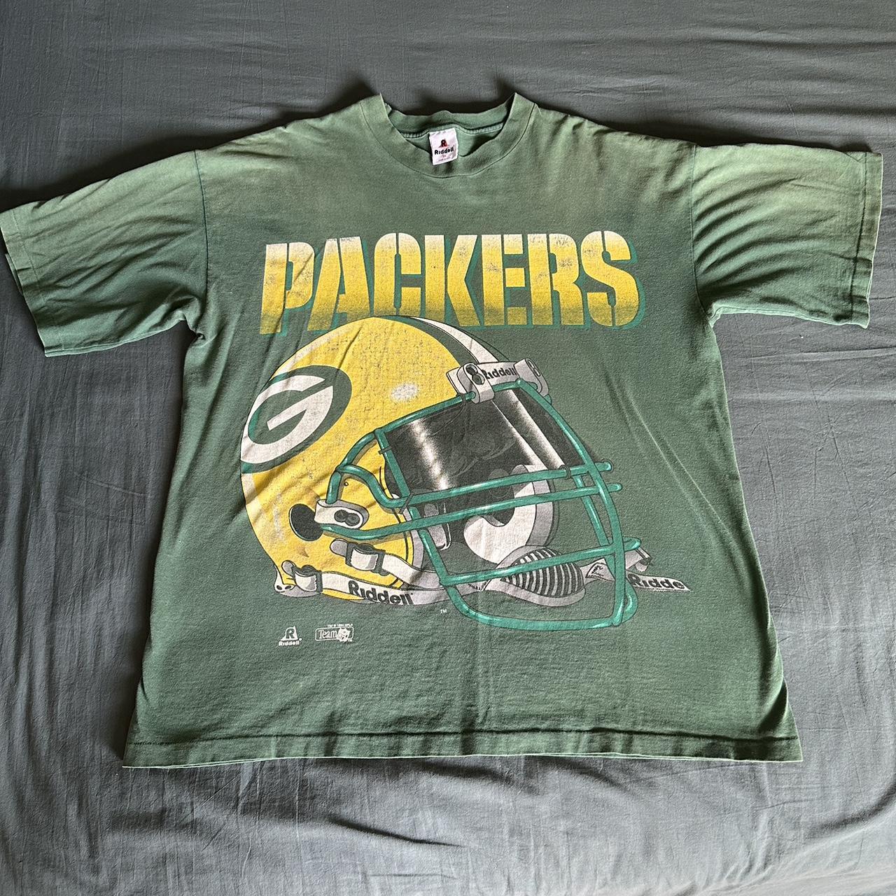 XL vintage Riddell Green Bay Packers shirt... - Depop