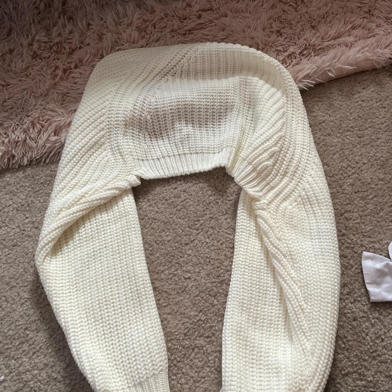 Cream bolero top over the shoulder. - Depop