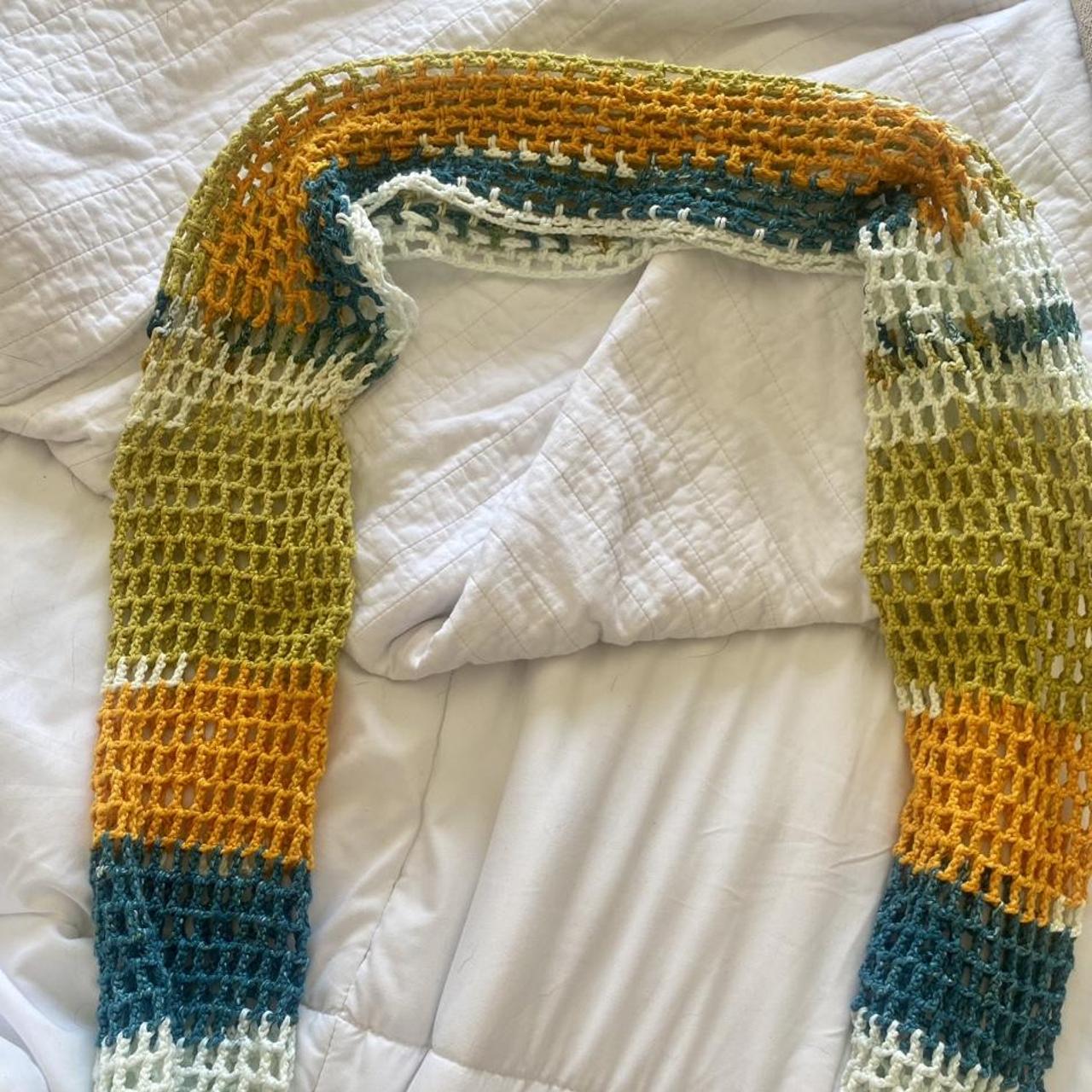 hand crocheted multi colored bolero. Ideal size 6/8... - Depop