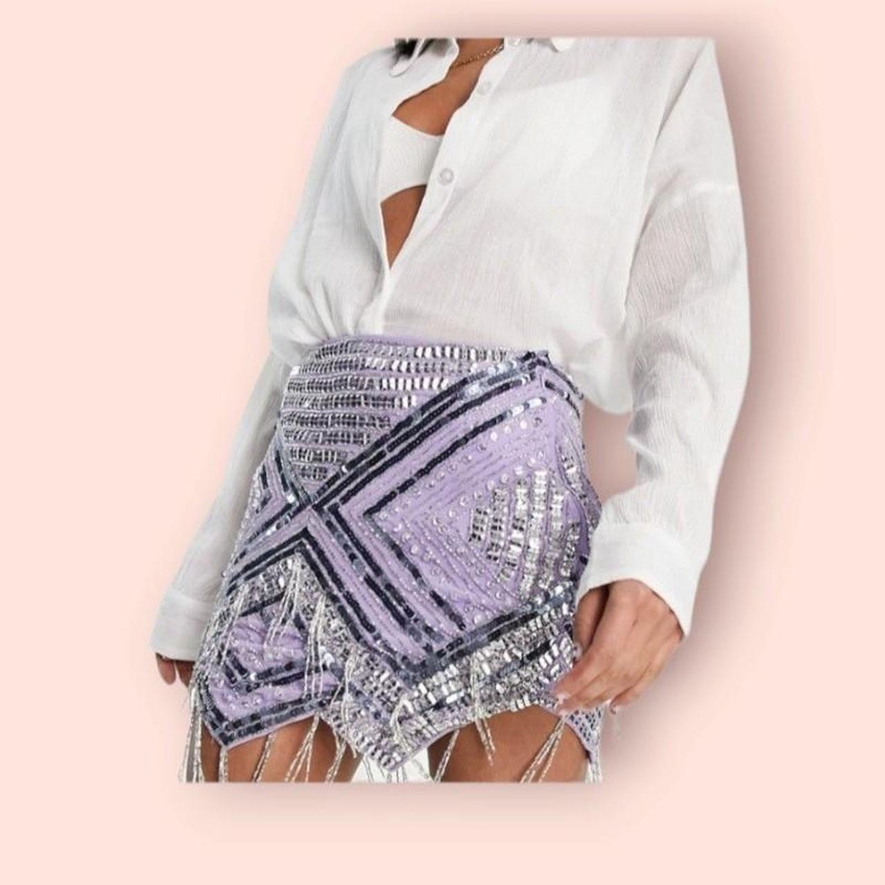 ASOS - disco glam, sequin, embellished mini skirt... - Depop