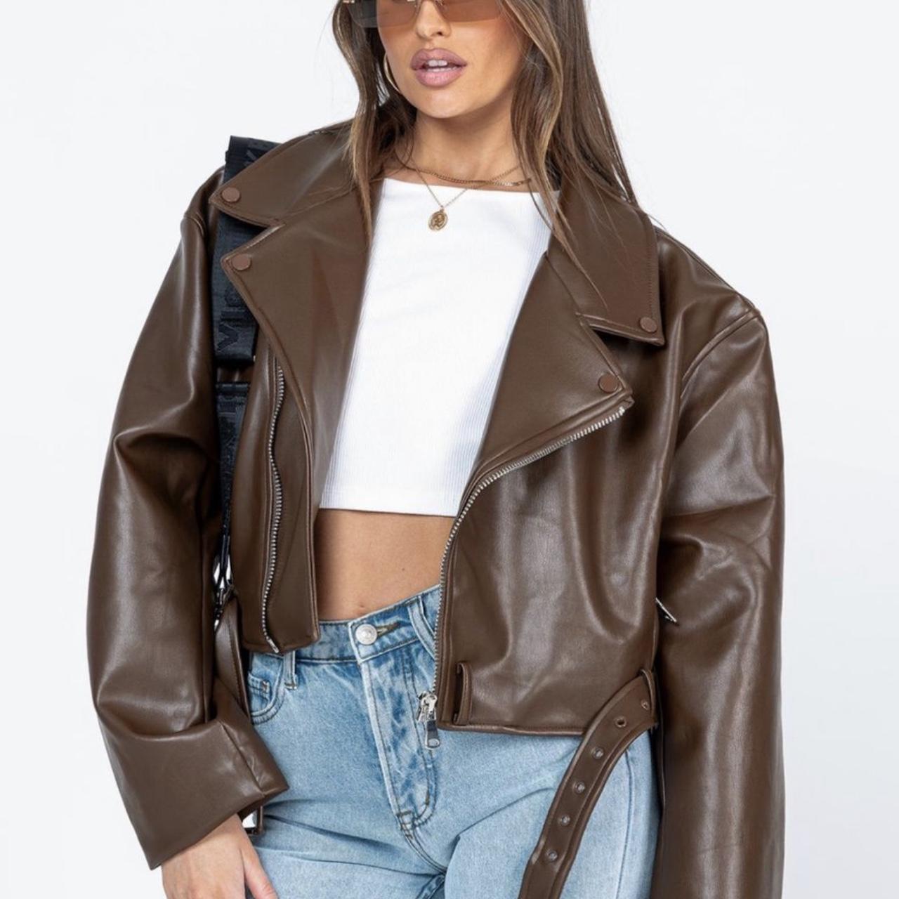 Princess Polly Women's Brown Jacket | Depop