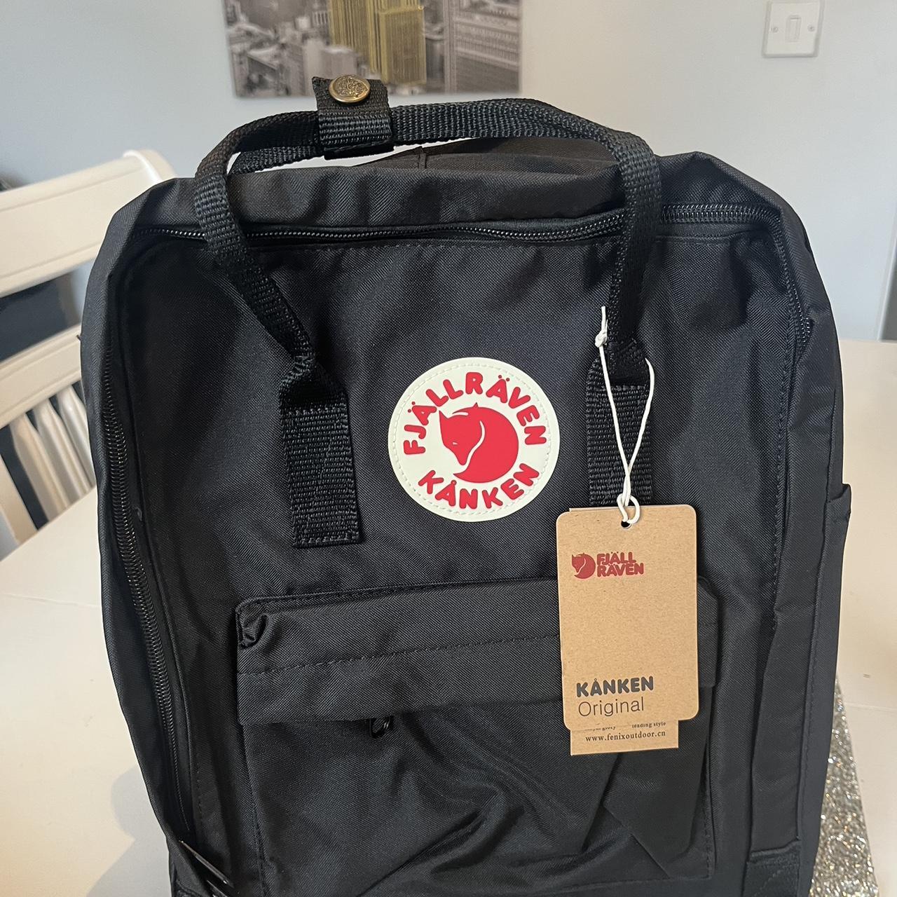 Black original size Kanken backpack - Depop